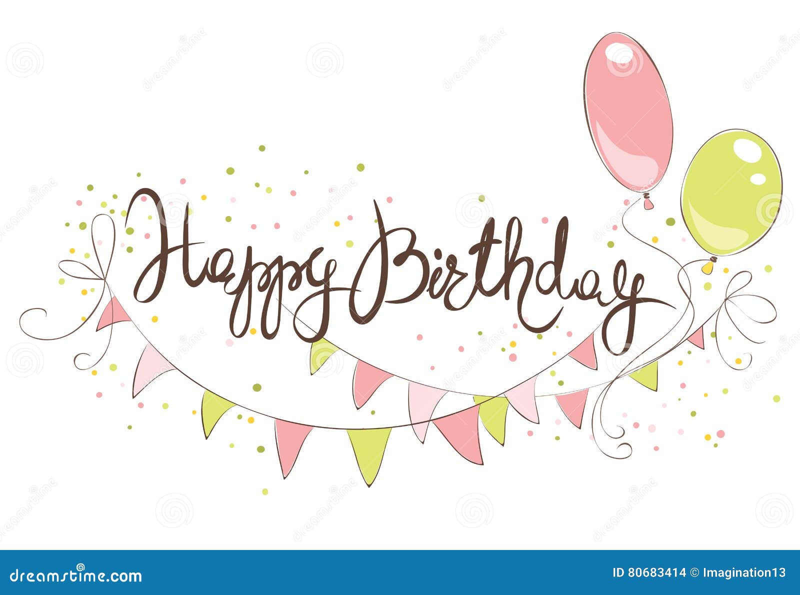 Feliz Cumpleaños En Color Rosado Ilustración del Vector - Ilustración ...