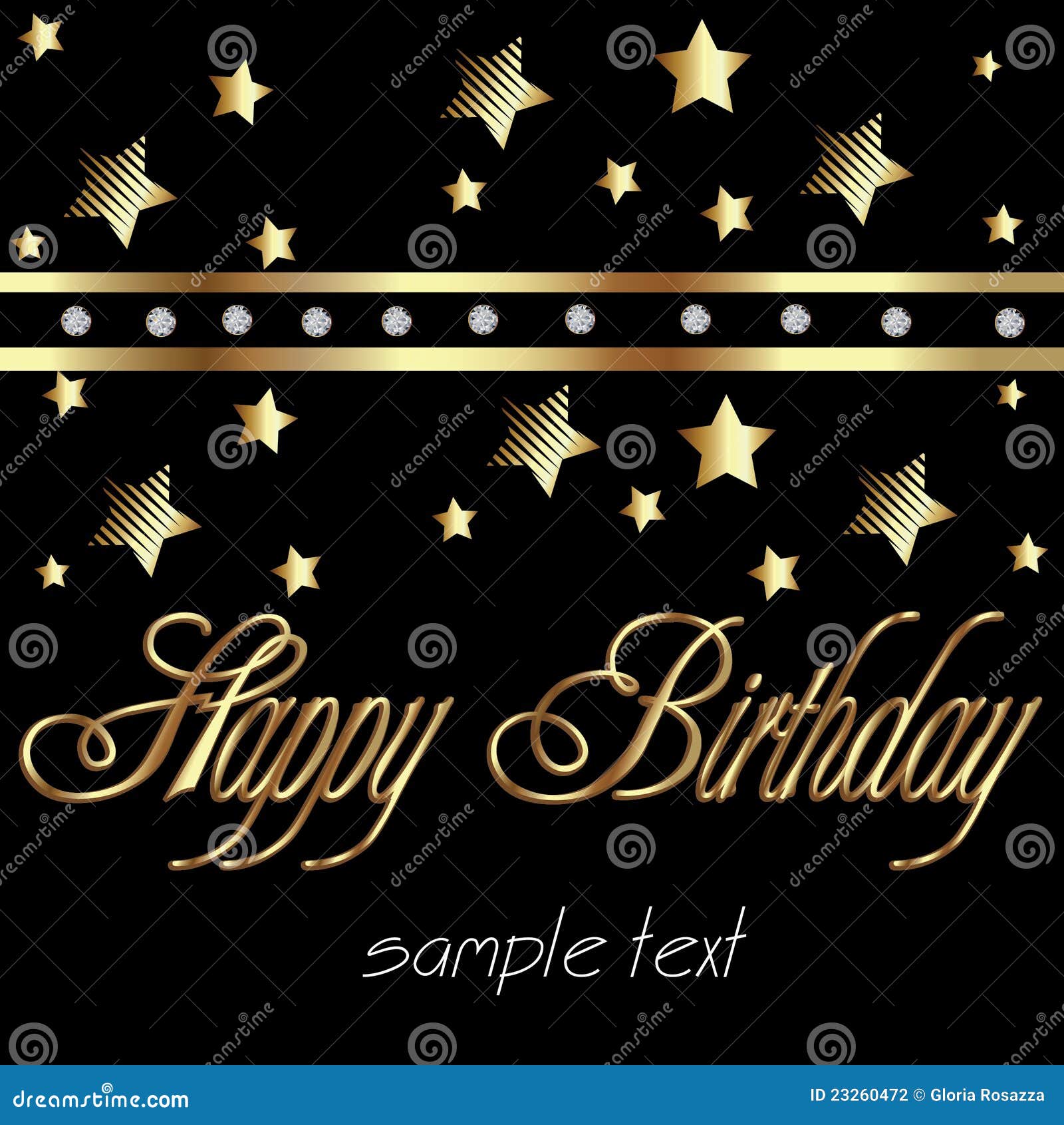 Feliz cumpleaños en oro stock de ilustración. Ilustración de felicidad ...