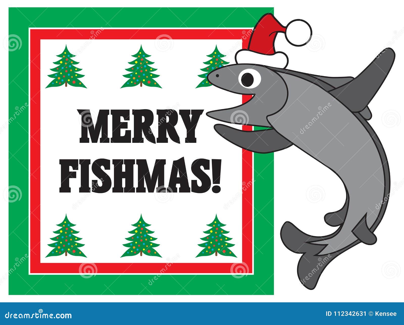 Feliz Fishmas ilustración del vector. Ilustración de feliz - 112342631