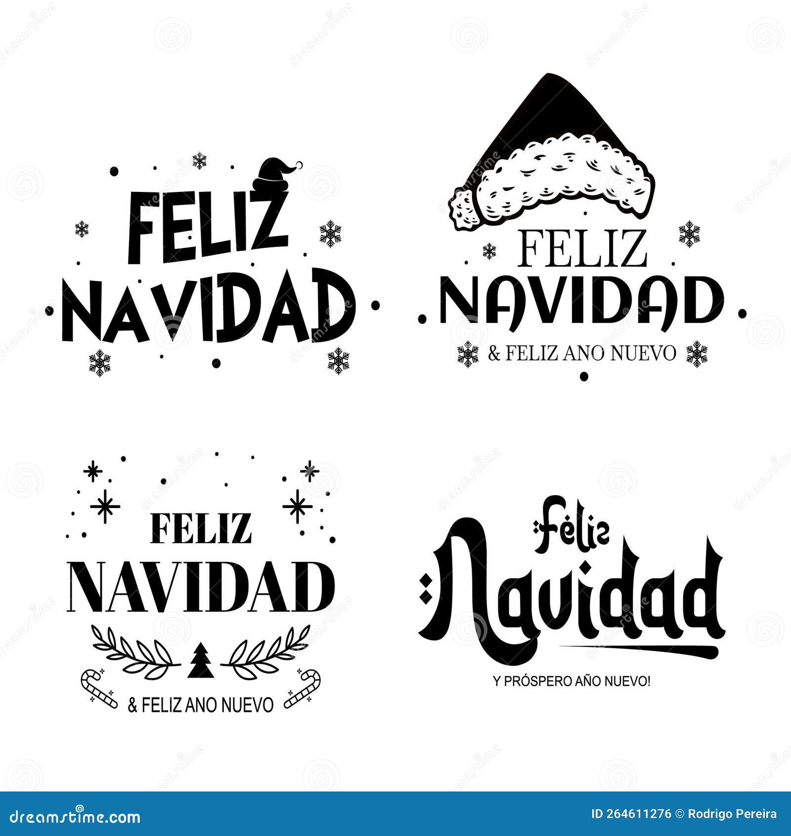 Feliz Navidad - Collection of Logo Texts Stock Vector - Illustration of ...