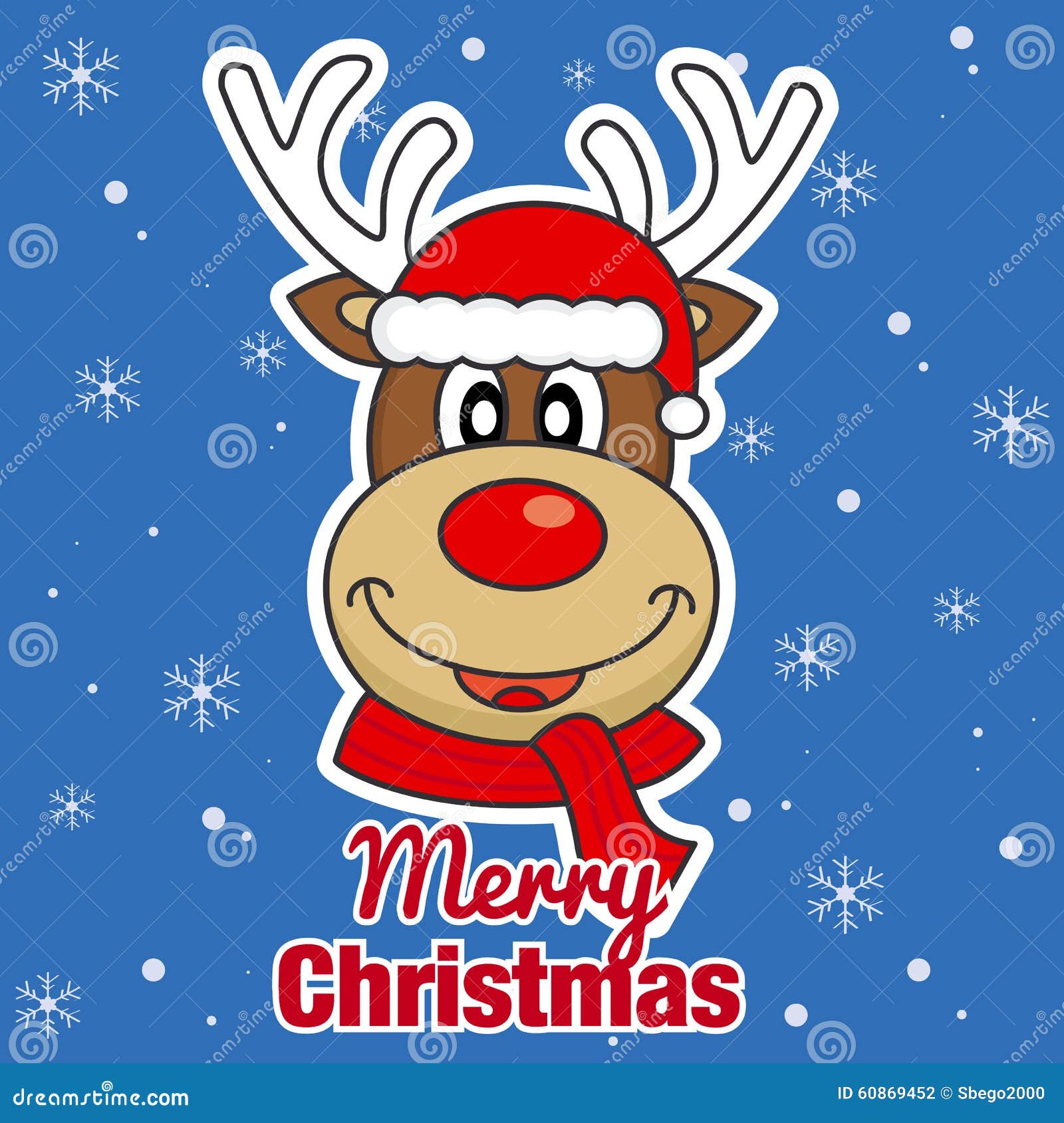 Feliz Navidad Reno ilustración del vector. Ilustración de sombrero ...