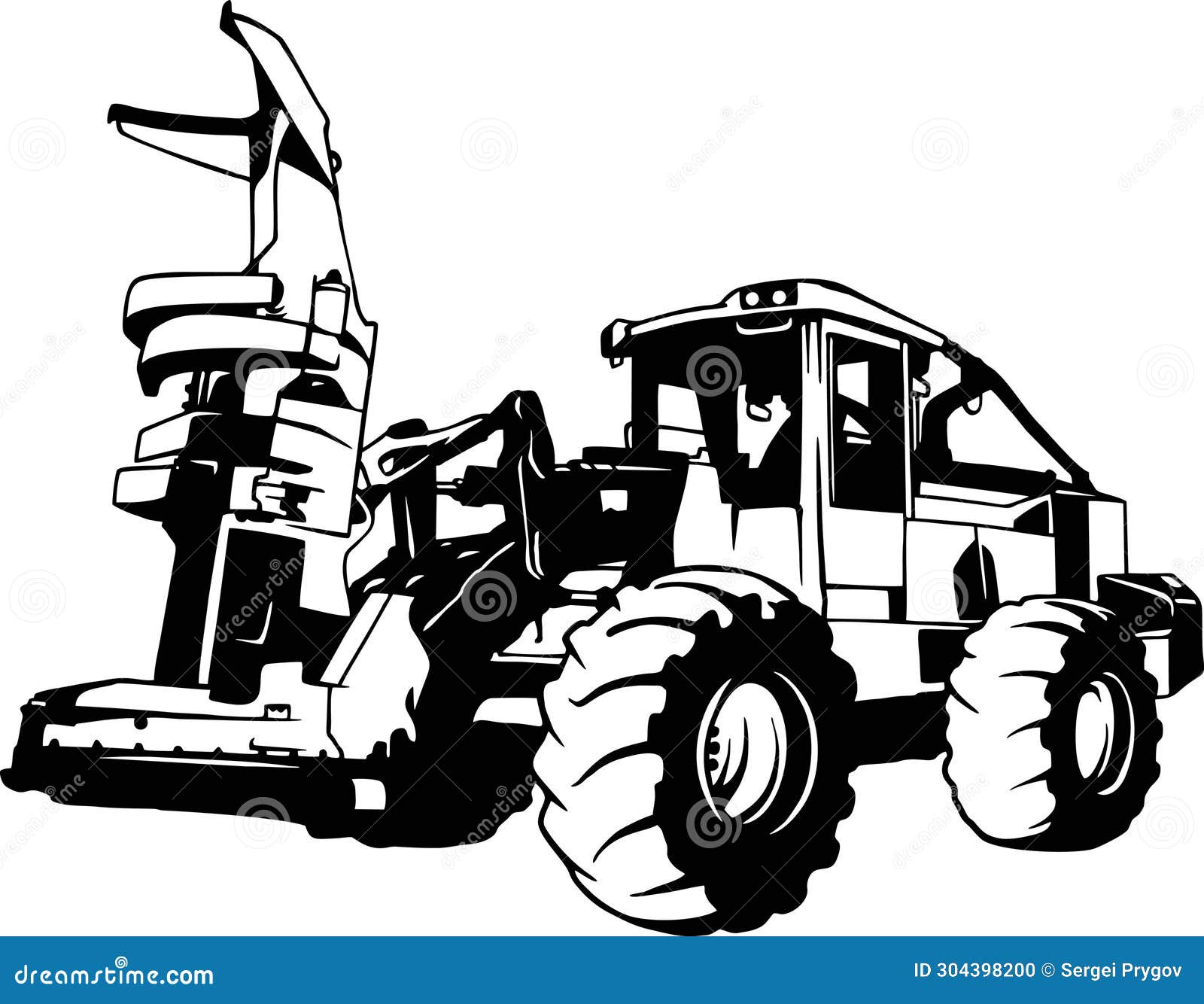 Feller Buncher Special Vehicle Zware Machines Logging And Building Machine Stencil Cut File