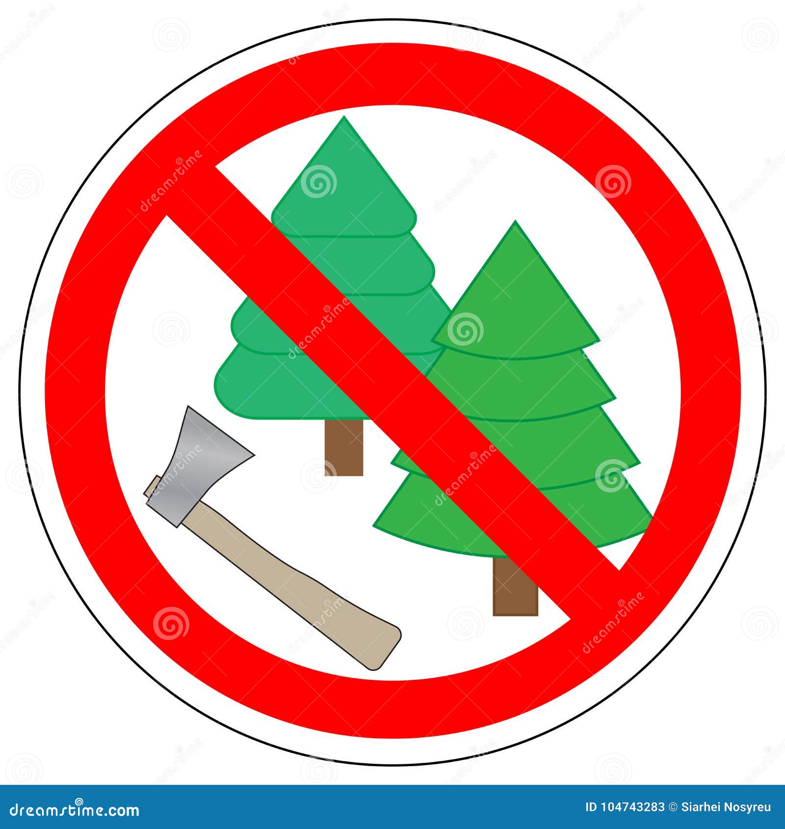 Felling of Trees is Prohibited. Forbidden Sign Vector Stock Vector ...