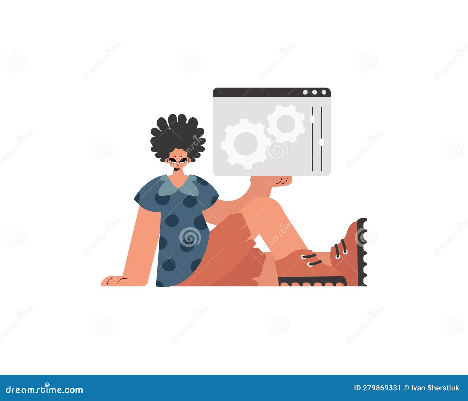 The Fellow is Holding a Browser Window with Gears. SEO and Web ...