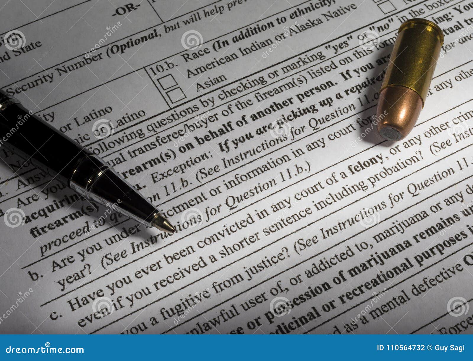 Pen And Ammo On The Fbi Nics Forms That Are Available In The Public
