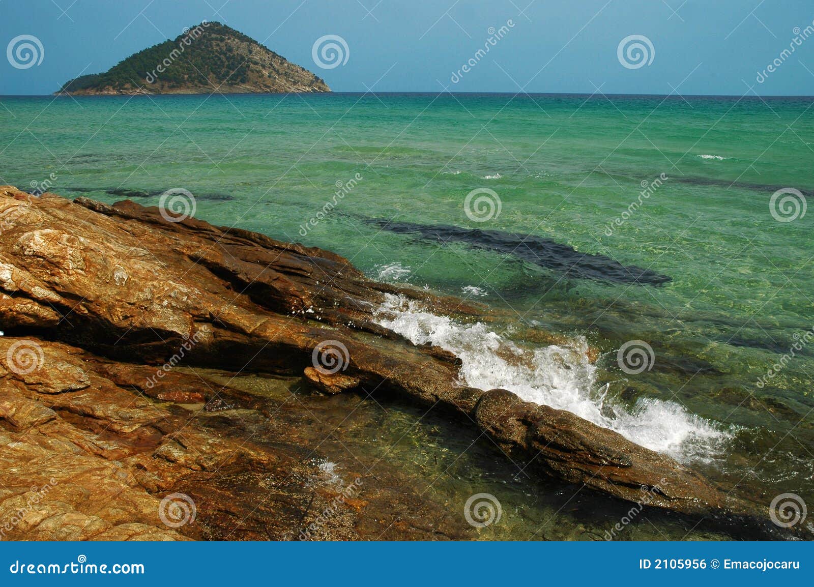 Felsiger Strand in Der Thassos Insel, Griechenland Stockfoto - Bild von ...