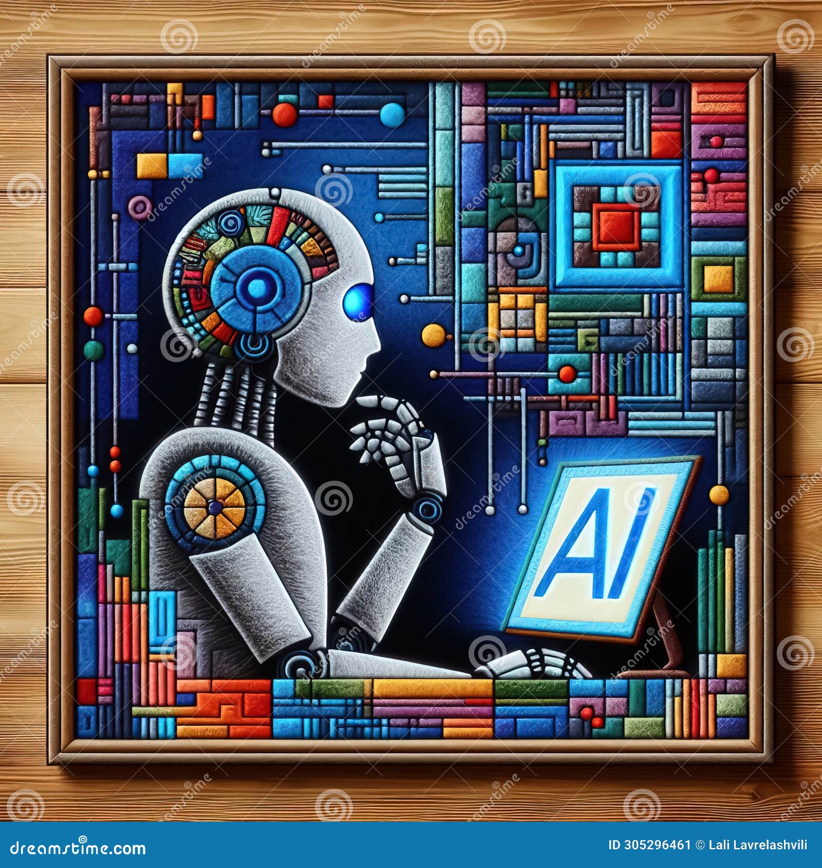 Felt Art Patchwork, AI Cyborg Machine Learning and Artificial ...