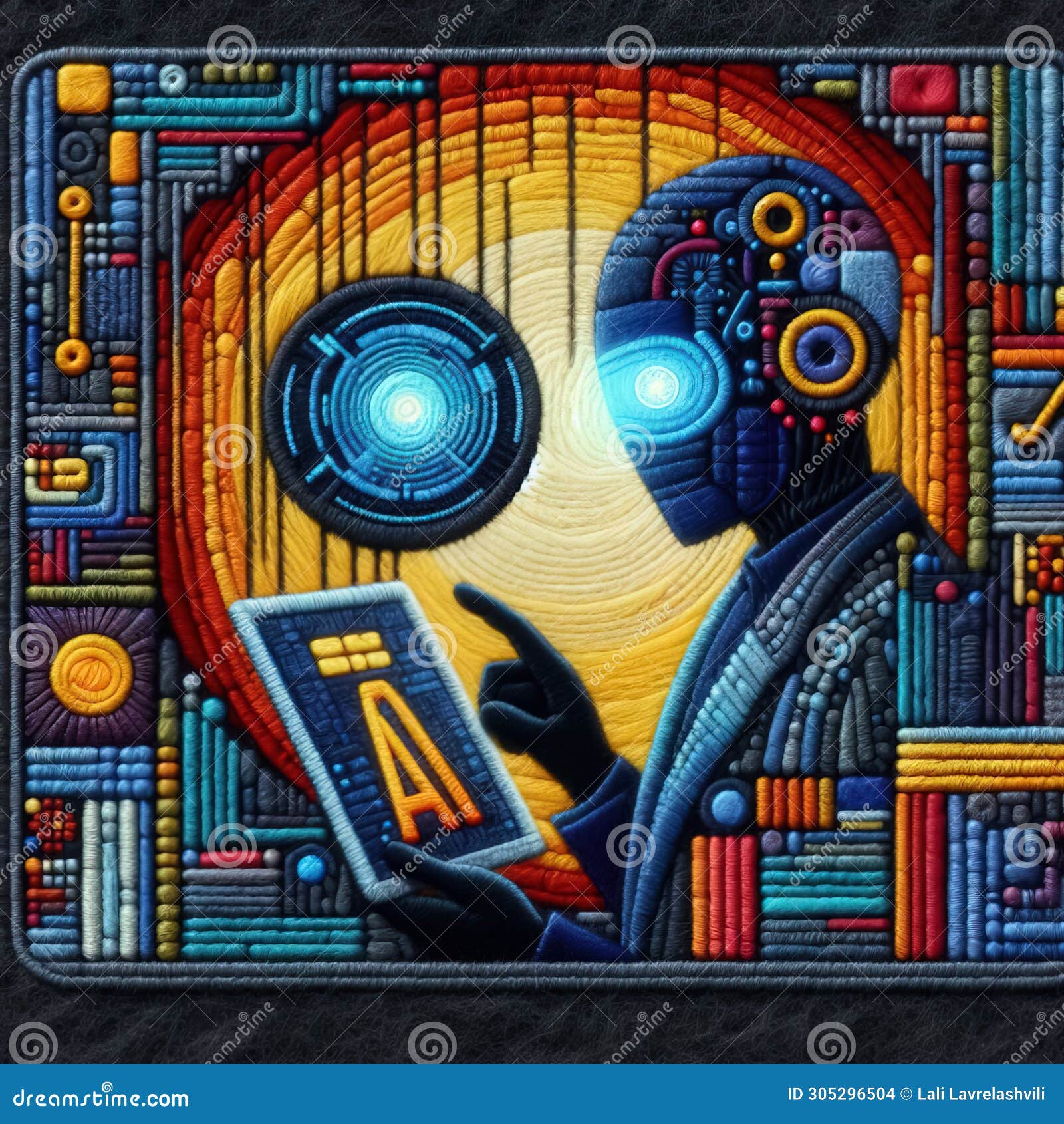 Felt Art Patchwork, AI Cyborg Machine Learning and Artificial ...