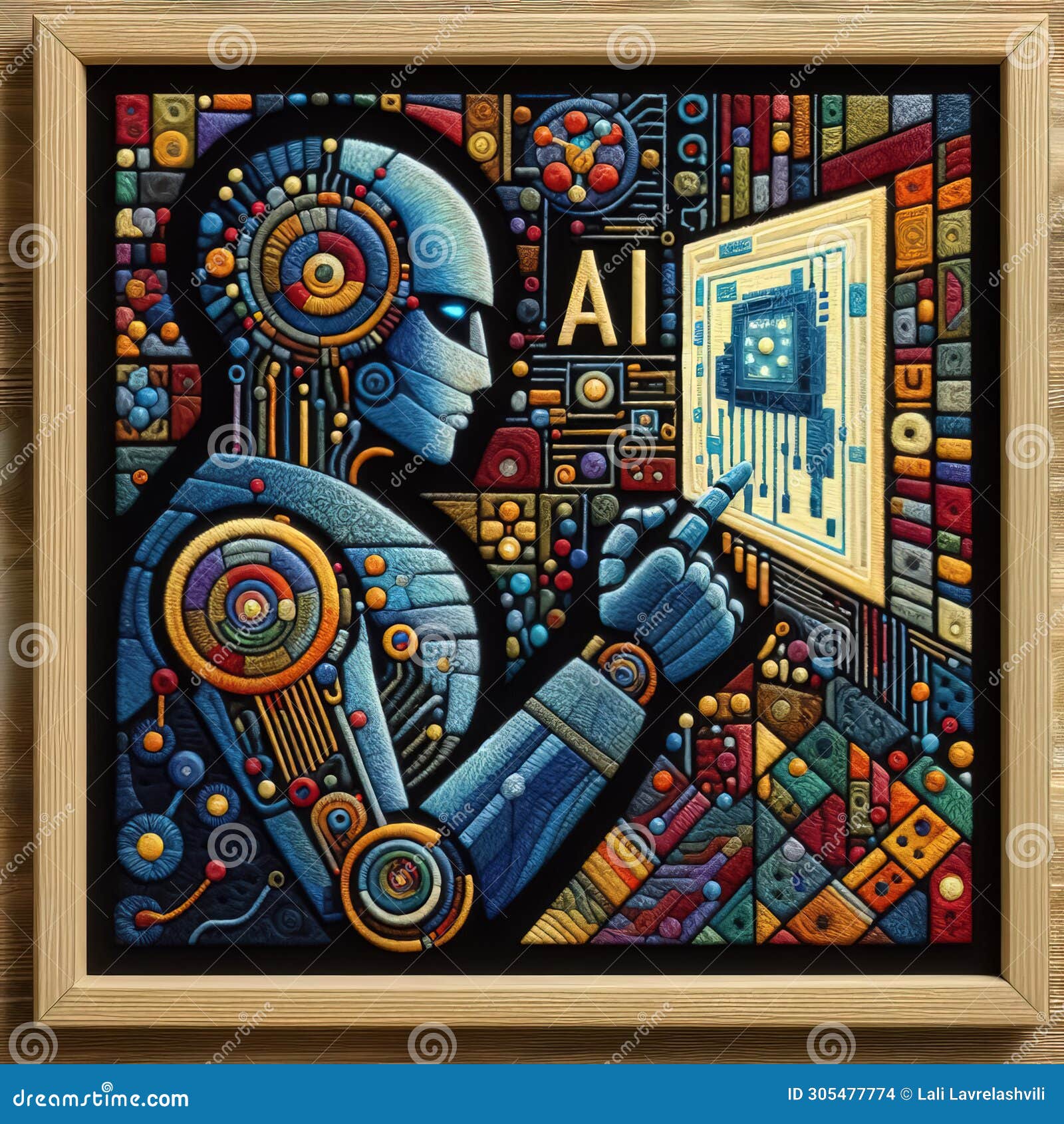 Felt Art Patchwork, AI Cyborg Machine Learning and Artificial ...