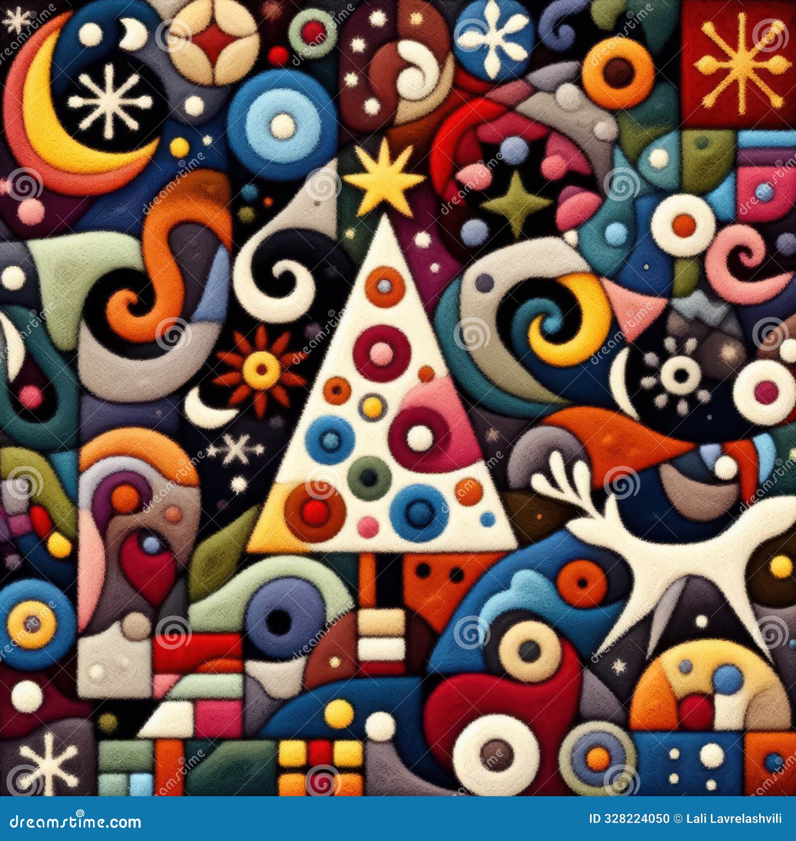 Felt Art Patchwork, Christmas Concept, Colorful Holiday Stock ...