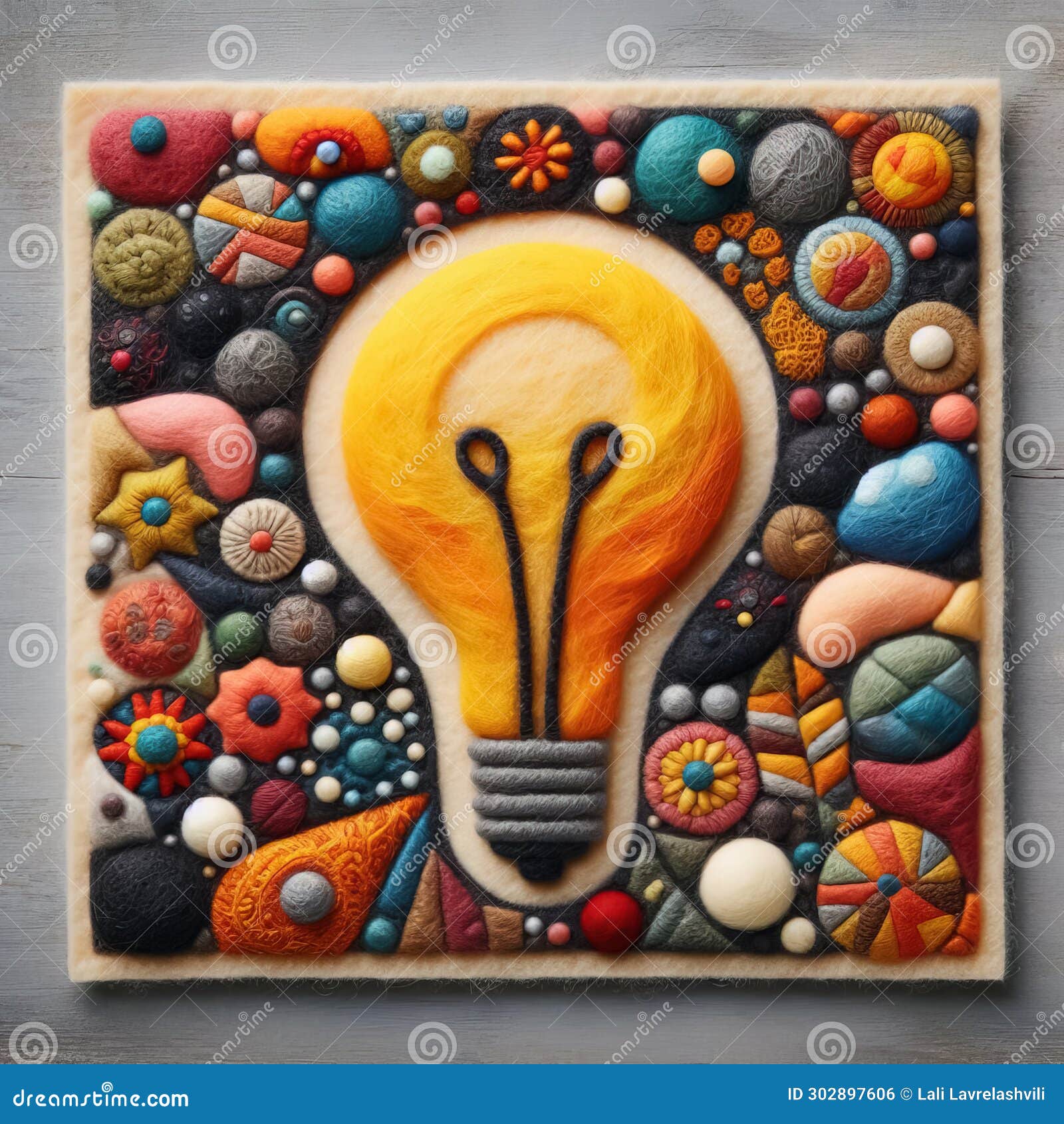 Felt Art Patchwork, Creative Light Bulb. Think Differently Creative ...