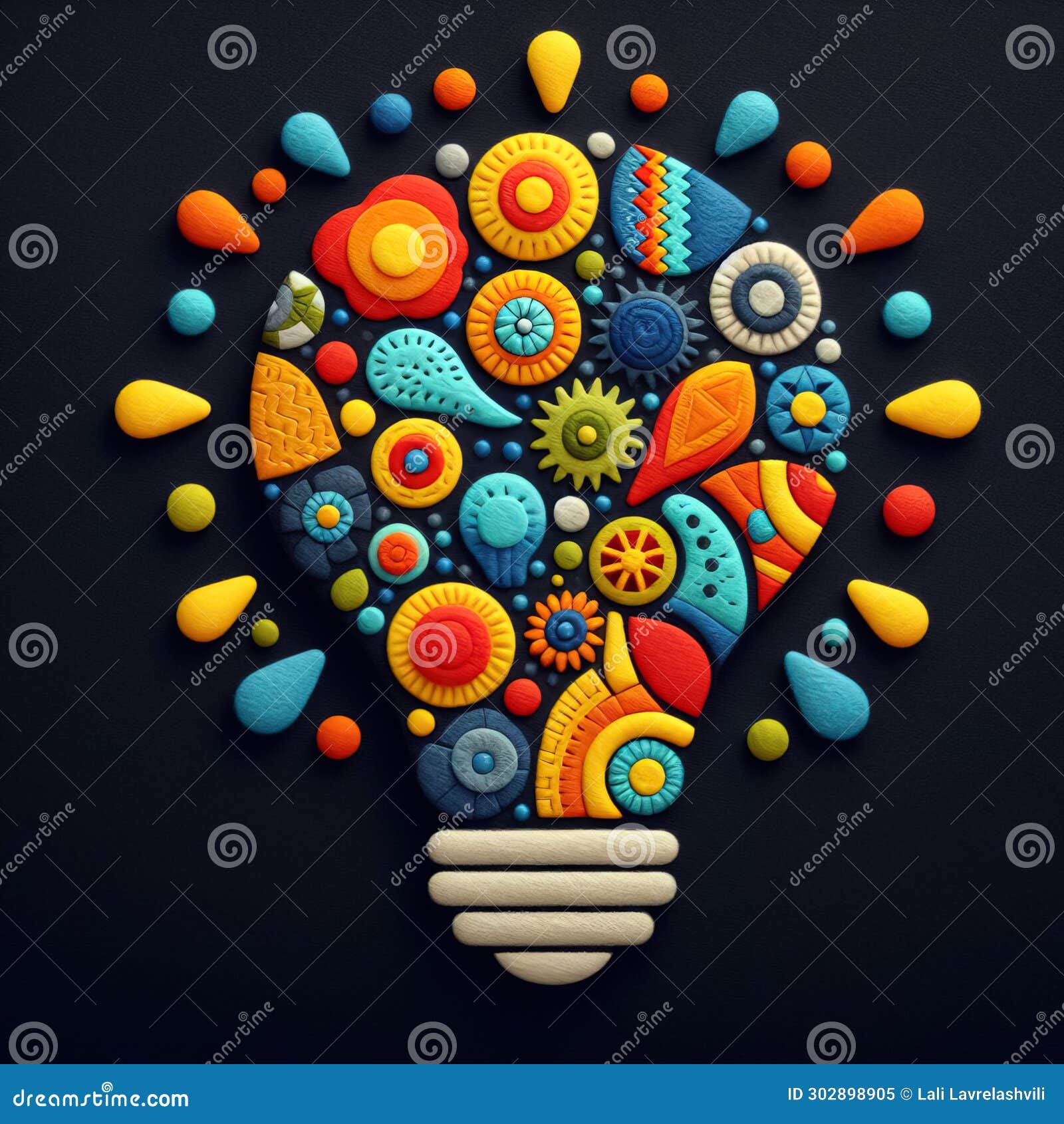 Felt Art Patchwork, Creative Light Bulb. Think Differently Creative ...