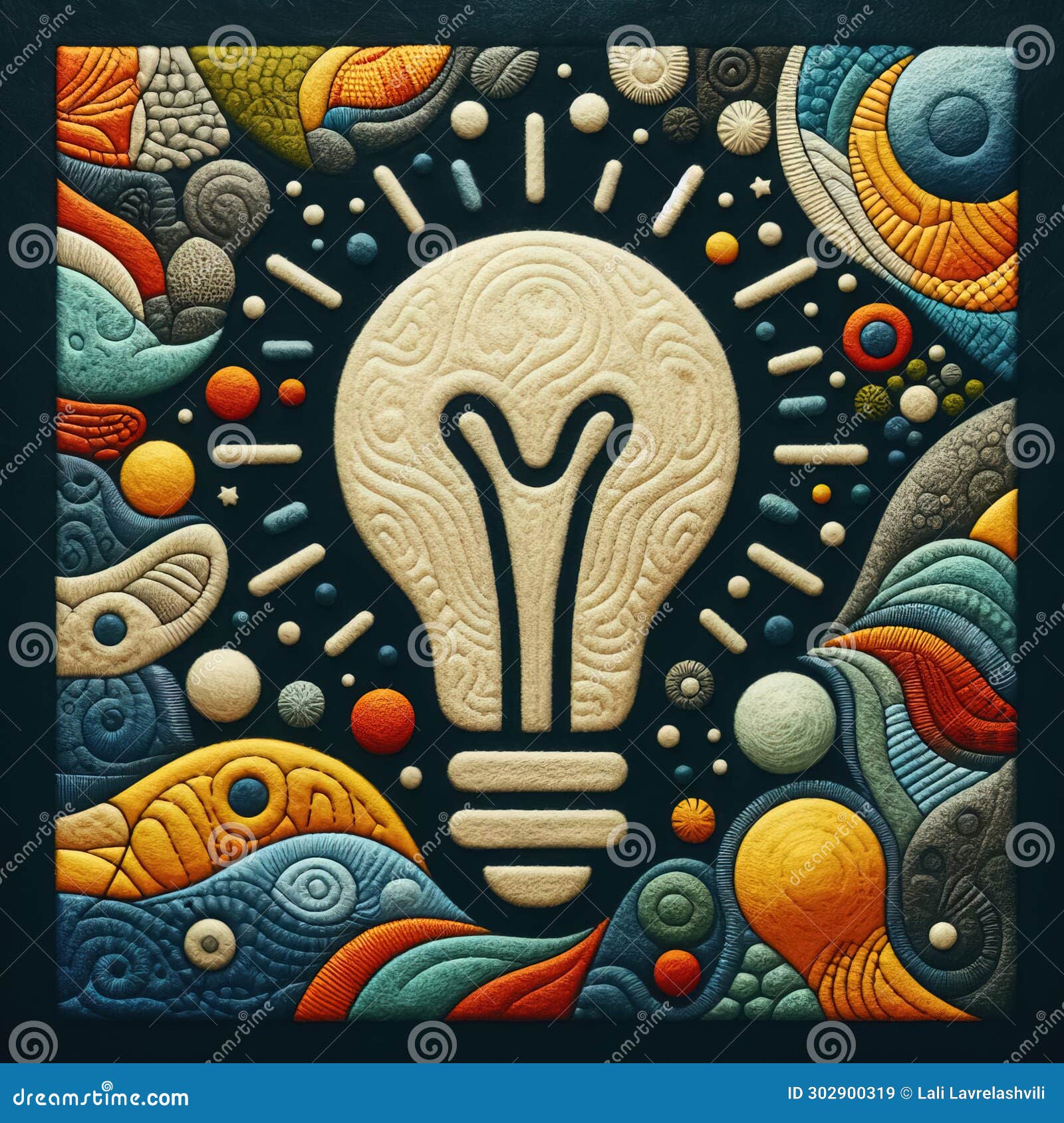 Felt Art Patchwork, Creative Light Bulb. Think Differently Creative ...