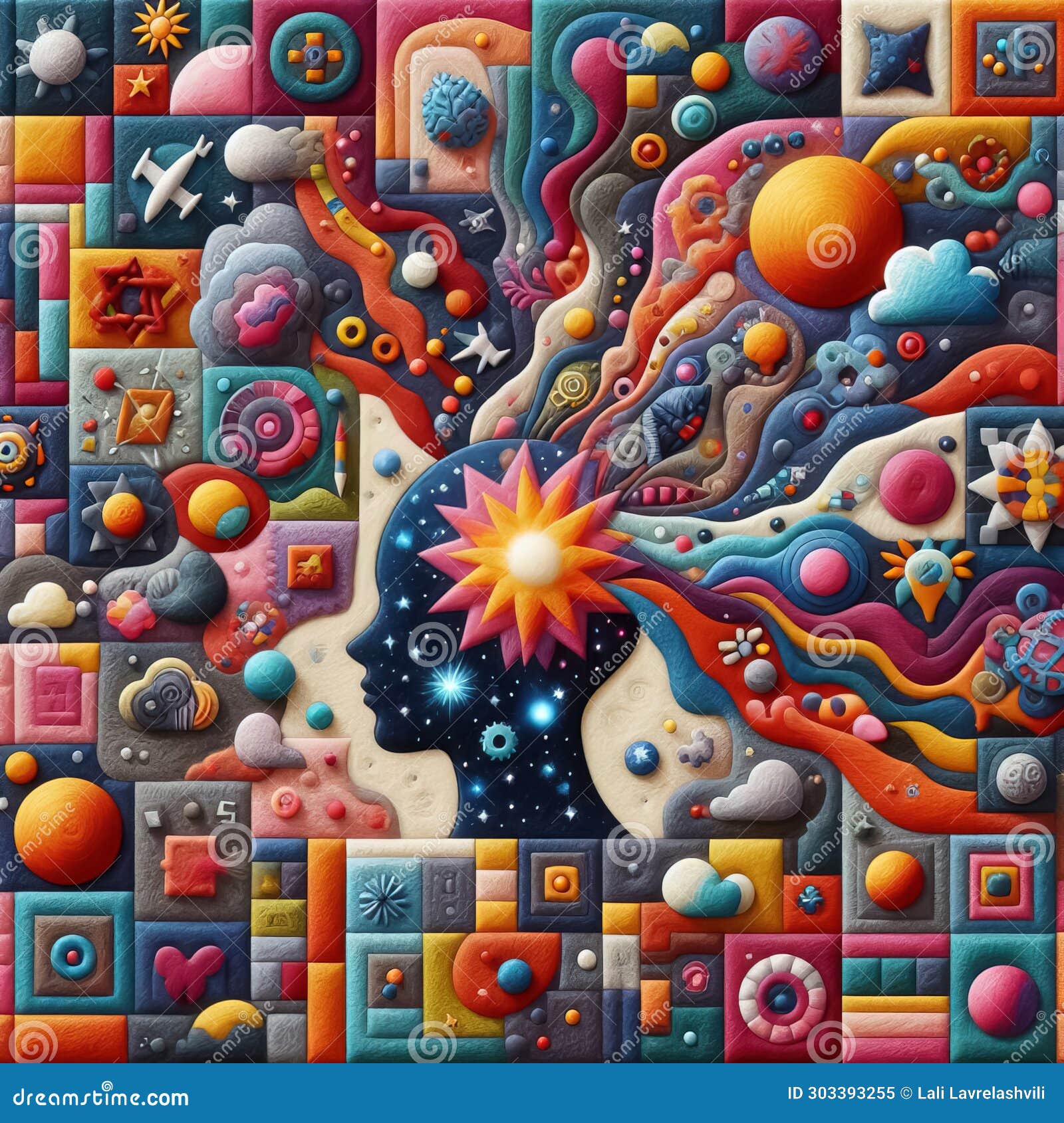 Felt Art Patchwork, Exploding Mind Concept Art, Inner World, Dreams ...