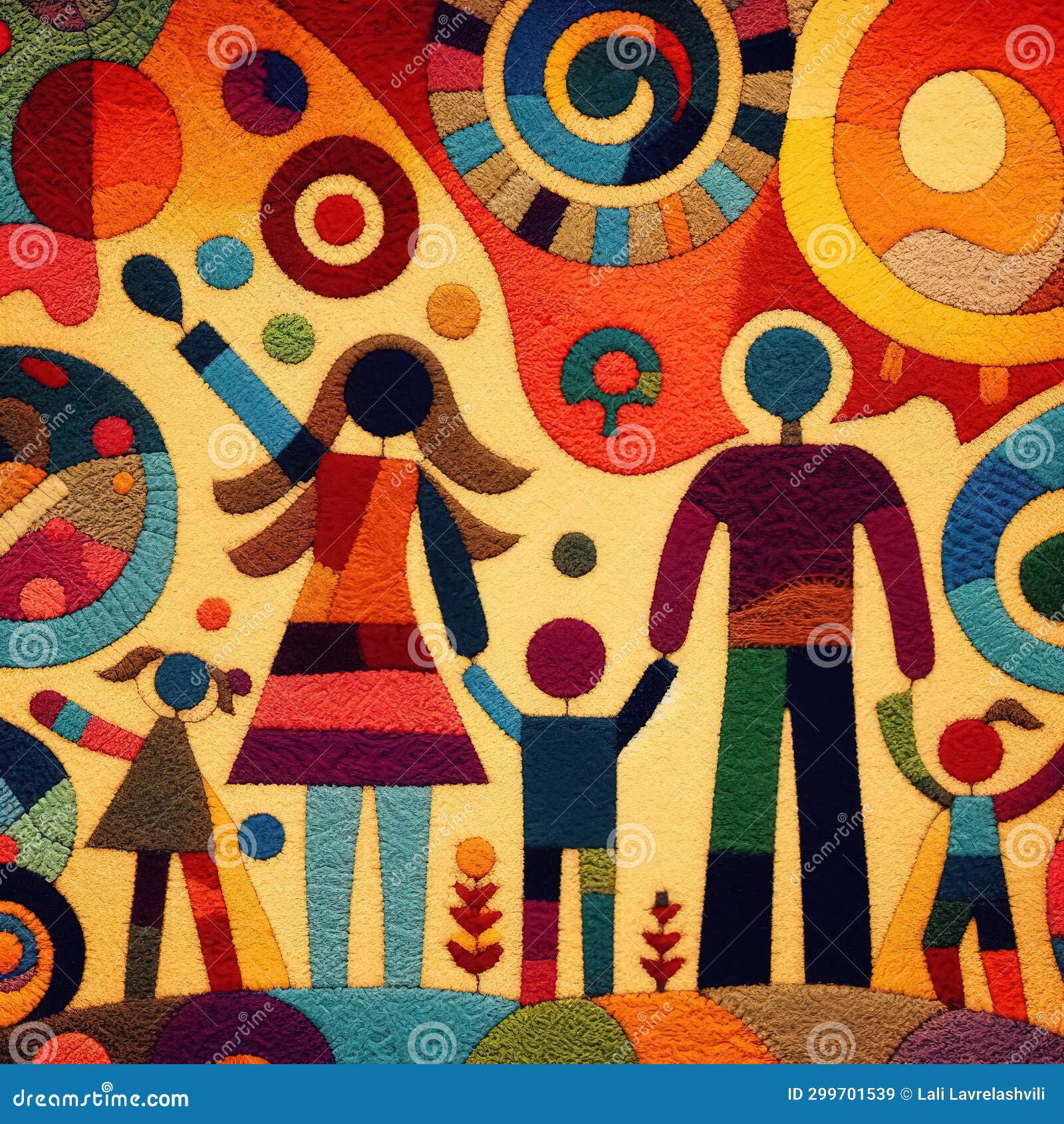 Felt Art Patchwork, Happy Family Concept, Generative AI Stock ...