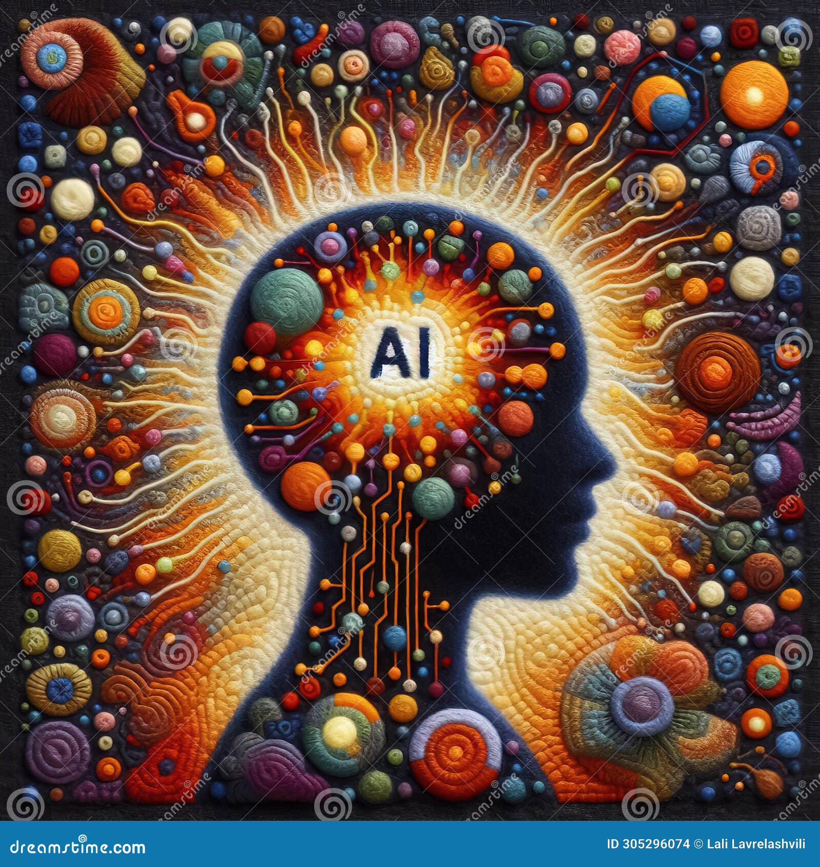 Felt Art Patchwork, a Humanoid Robot, Artificial Intelligence is ...