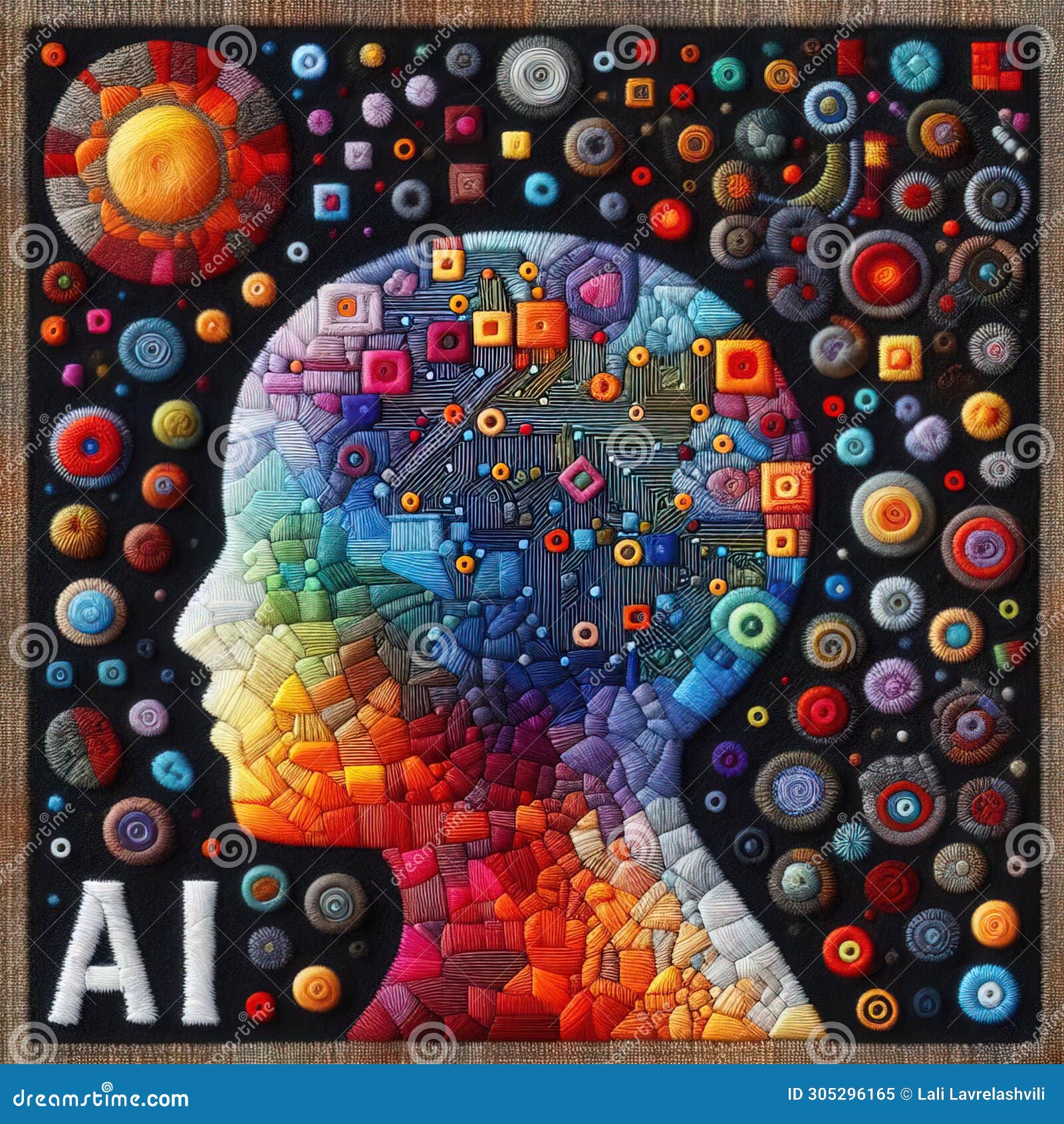 Felt Art Patchwork, a Humanoid Robot, Artificial Intelligence is ...