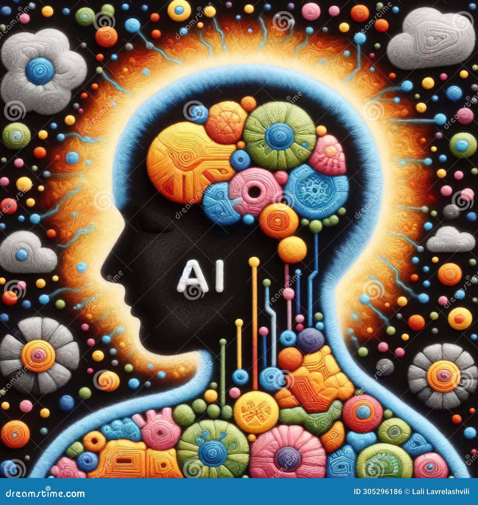 Felt Art Patchwork, a Humanoid Robot, Artificial Intelligence is ...