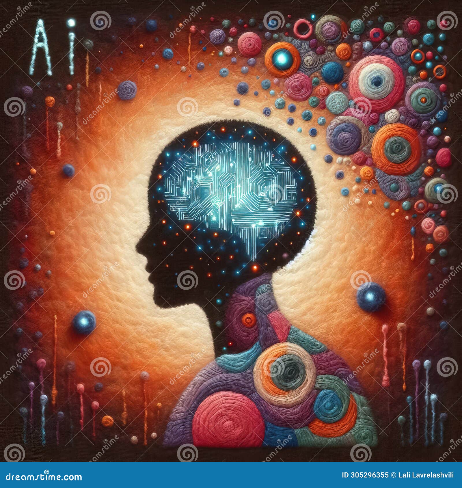 Felt Art Patchwork, a Humanoid Robot, Artificial Intelligence is ...