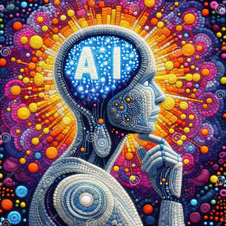 Felt Art Patchwork, a Humanoid Robot, Artificial Intelligence is ...