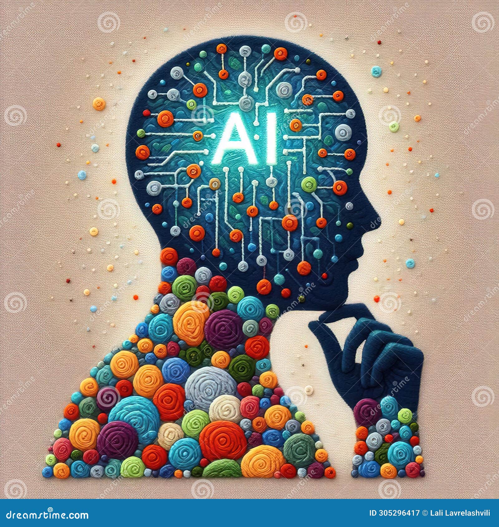 Felt Art Patchwork, a Humanoid Robot, Artificial Intelligence is ...