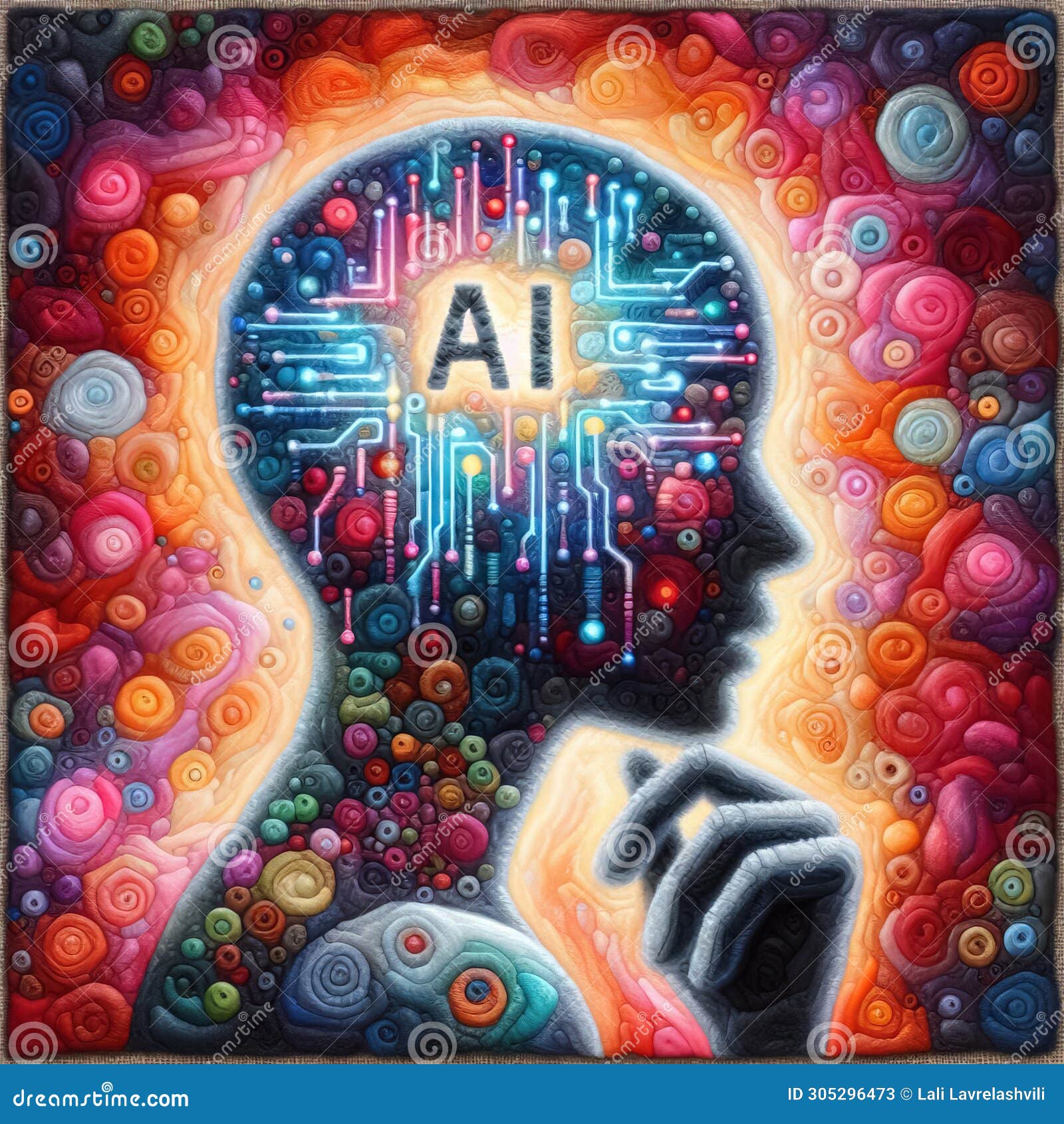 Felt Art Patchwork, a Humanoid Robot, Artificial Intelligence is ...