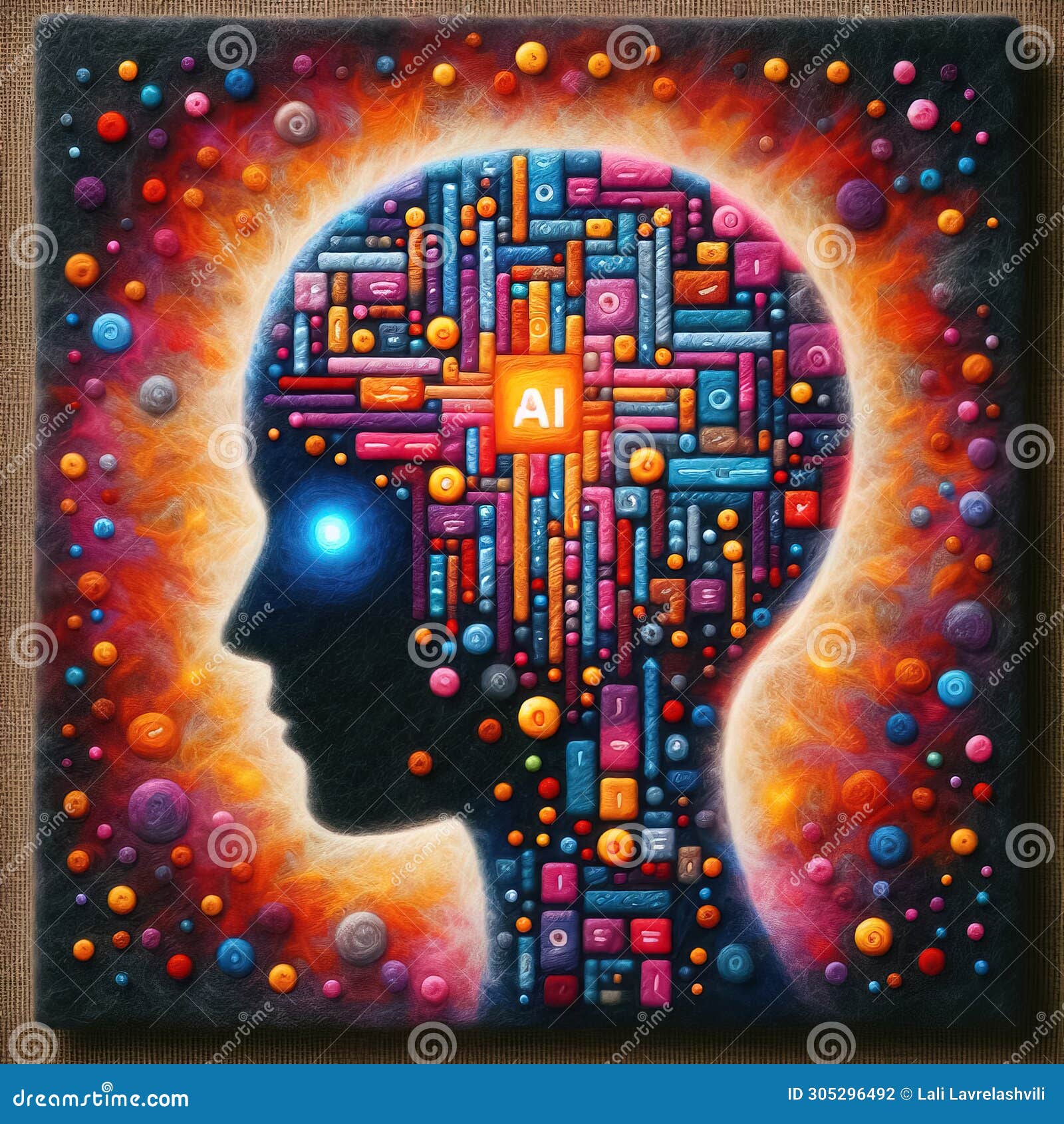 Felt Art Patchwork, a Humanoid Robot, Artificial Intelligence is ...