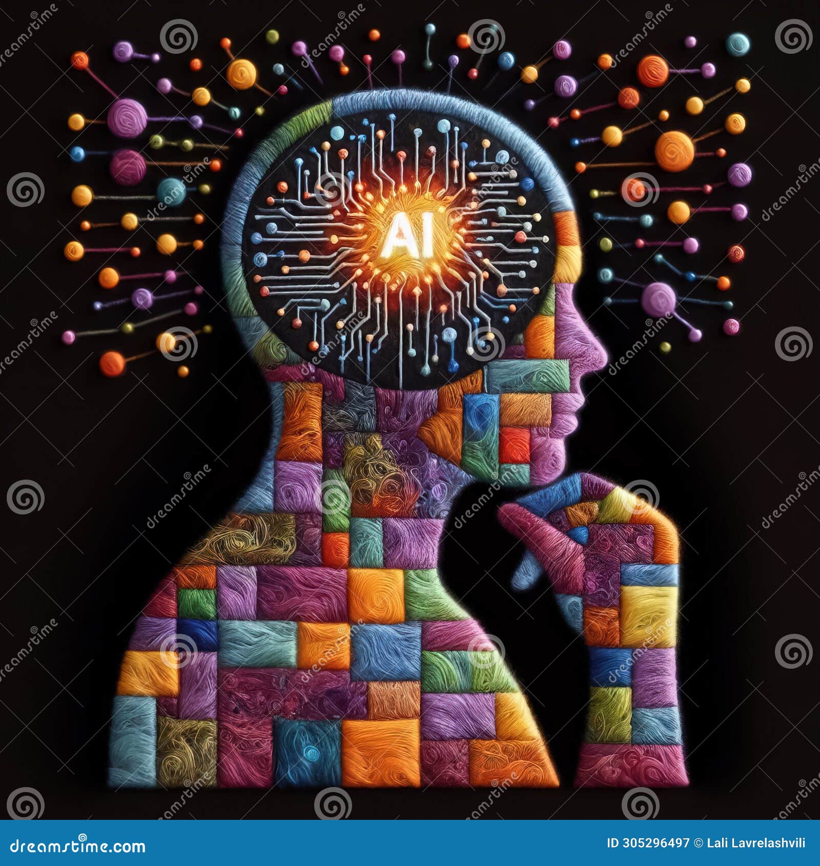 Felt Art Patchwork, a Humanoid Robot, Artificial Intelligence is ...