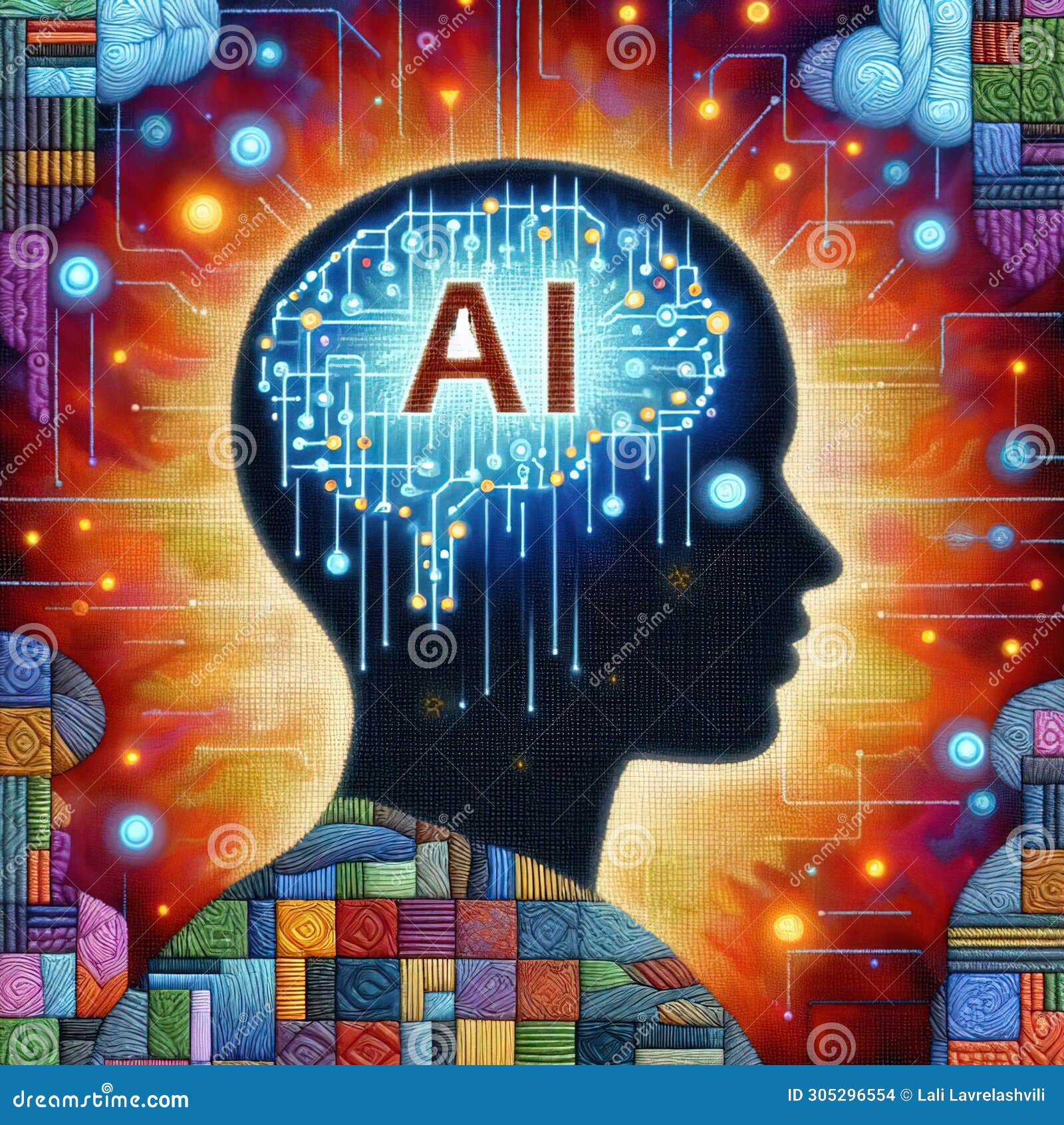 Felt Art Patchwork, a Humanoid Robot, Artificial Intelligence is ...