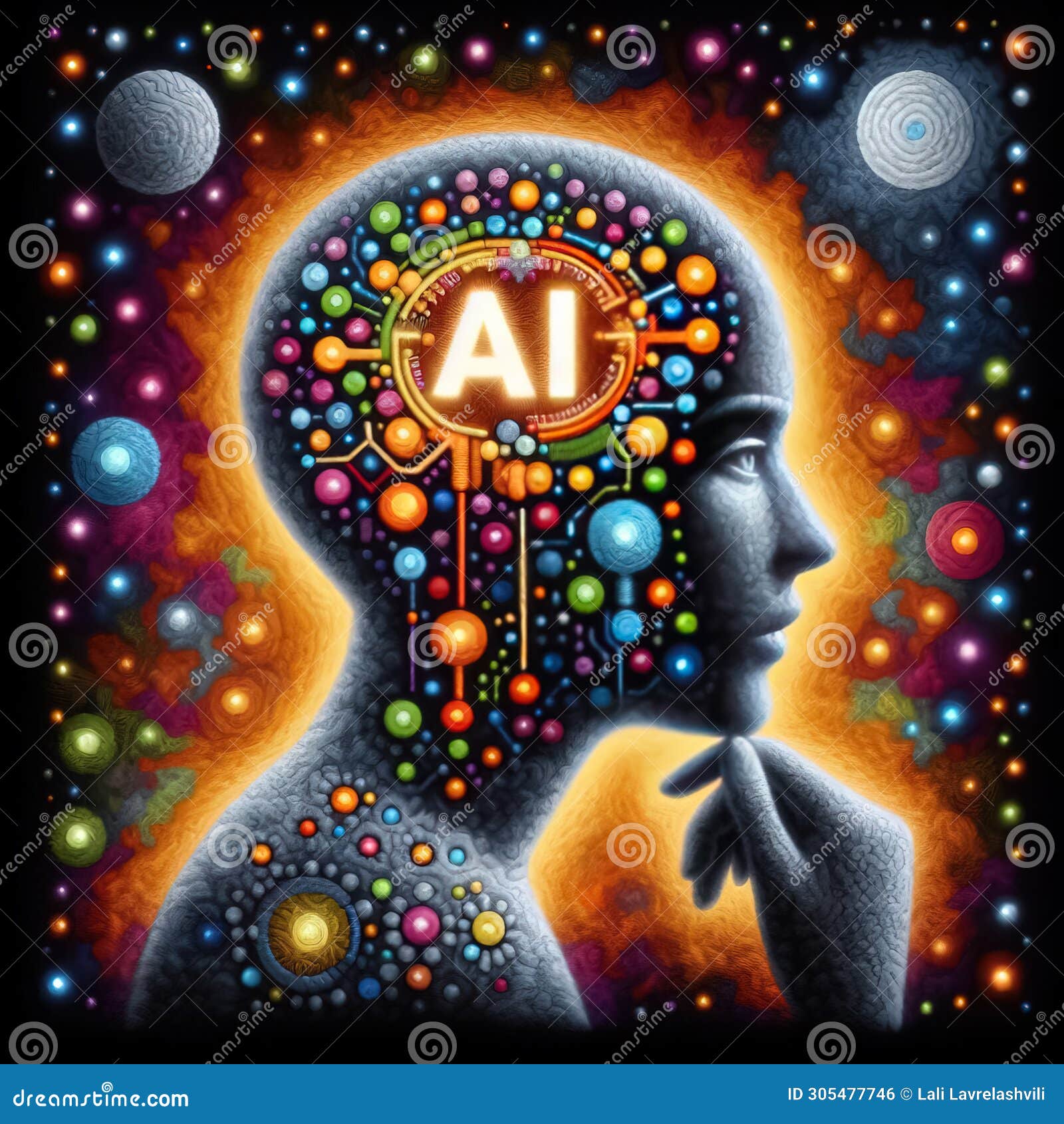 Felt Art Patchwork, a Humanoid Robot, Artificial Intelligence is ...