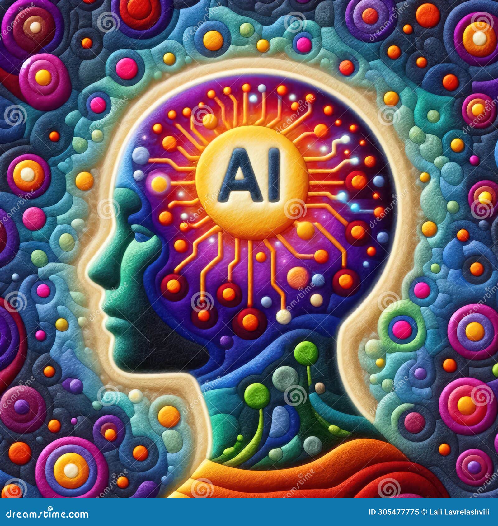 Felt Art Patchwork, a Humanoid Robot, Artificial Intelligence is ...