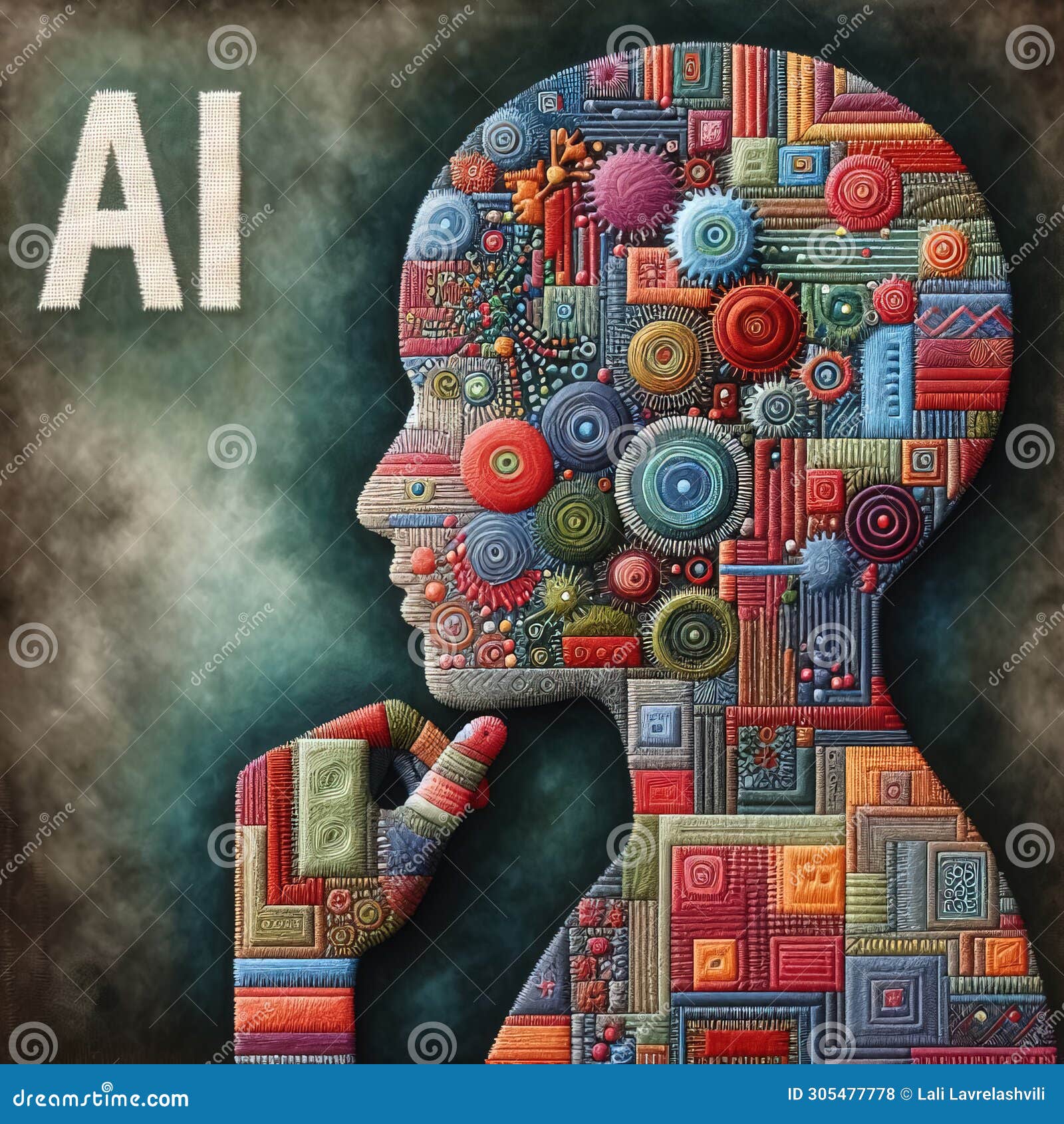 Felt Art Patchwork, a Humanoid Robot, Artificial Intelligence is ...