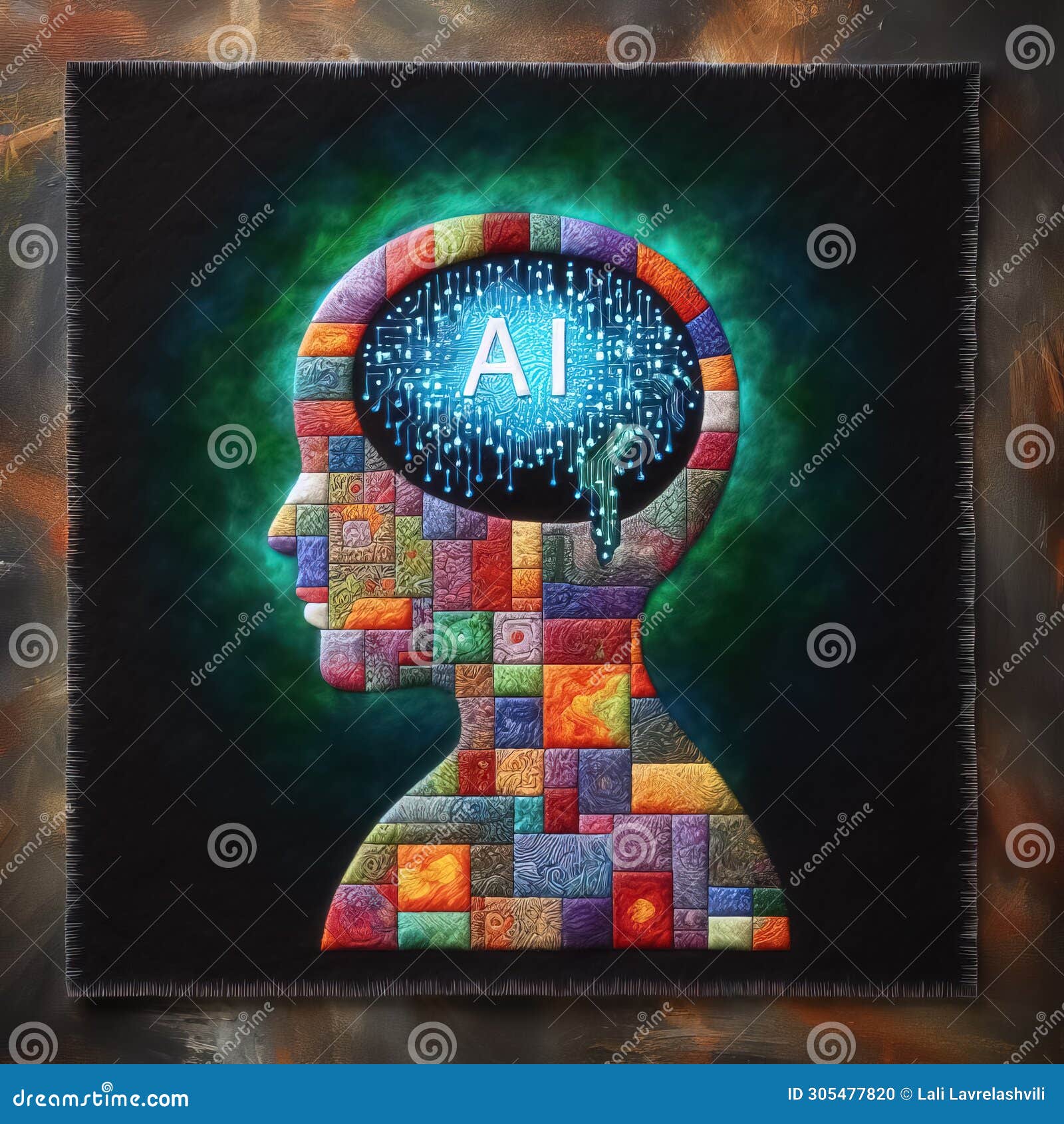 Felt Art Patchwork, a Humanoid Robot, Artificial Intelligence is ...