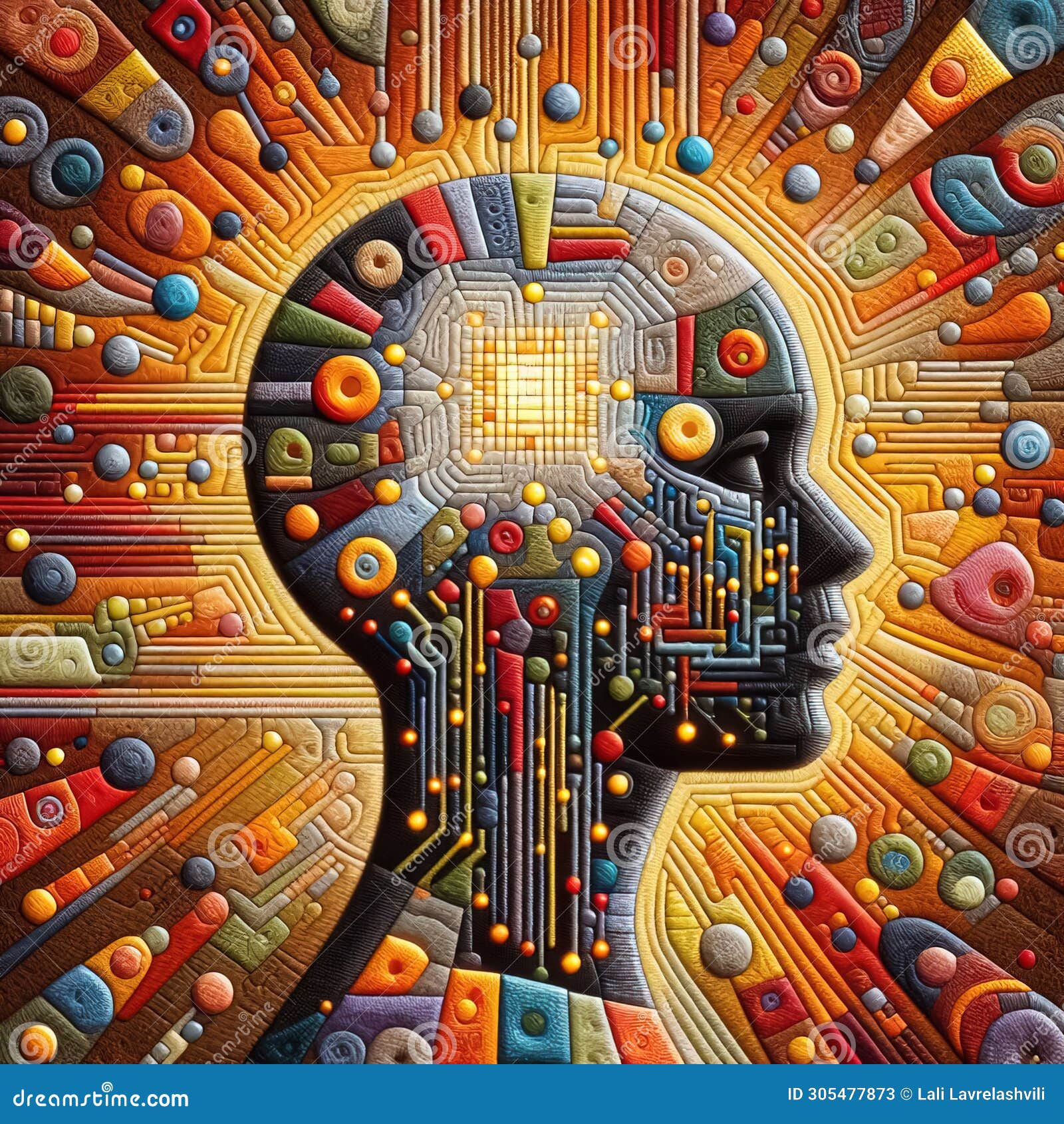 Felt Art Patchwork, a Humanoid Robot, Artificial Intelligence is ...