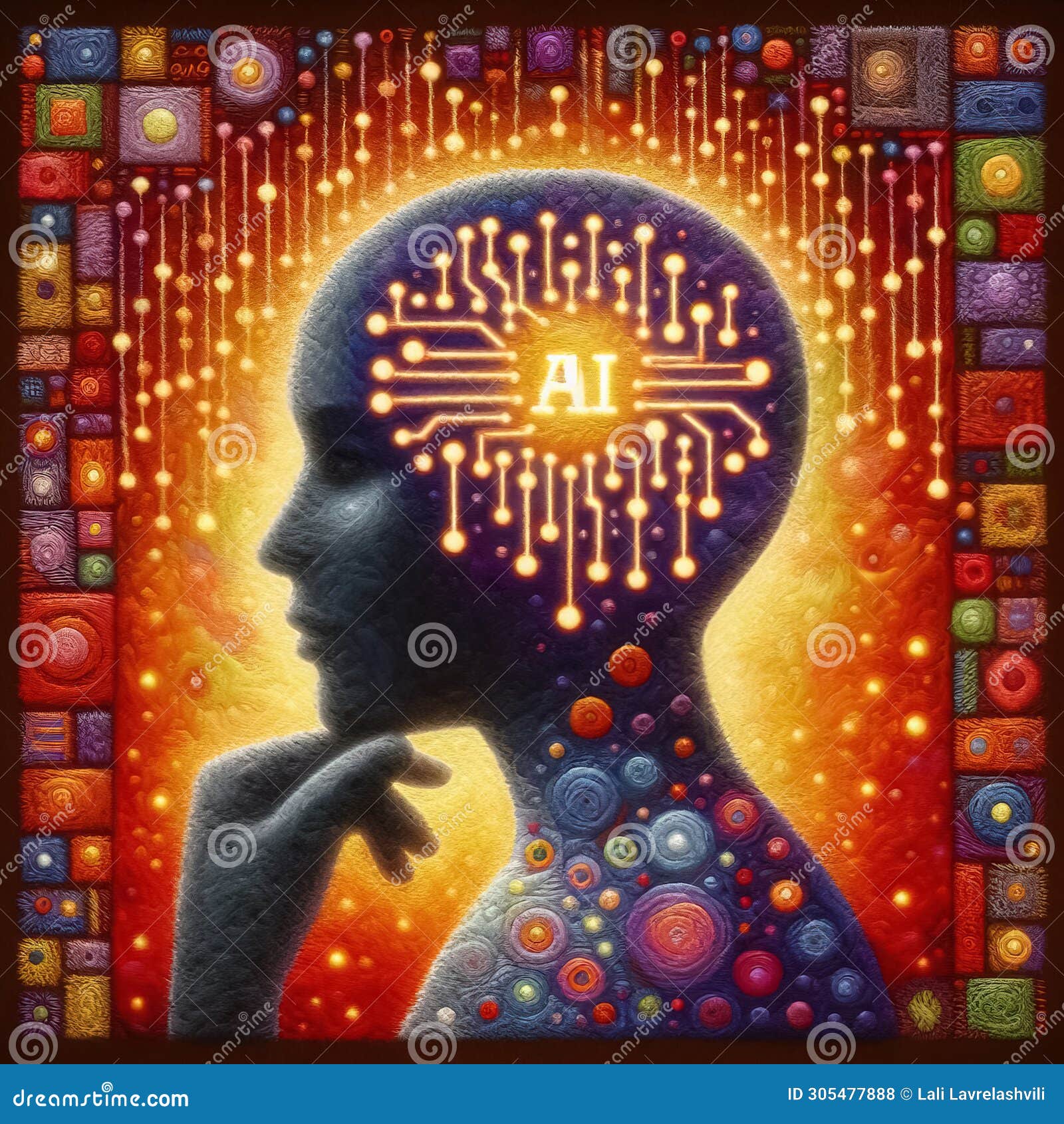 Felt Art Patchwork, a Humanoid Robot, Artificial Intelligence is ...