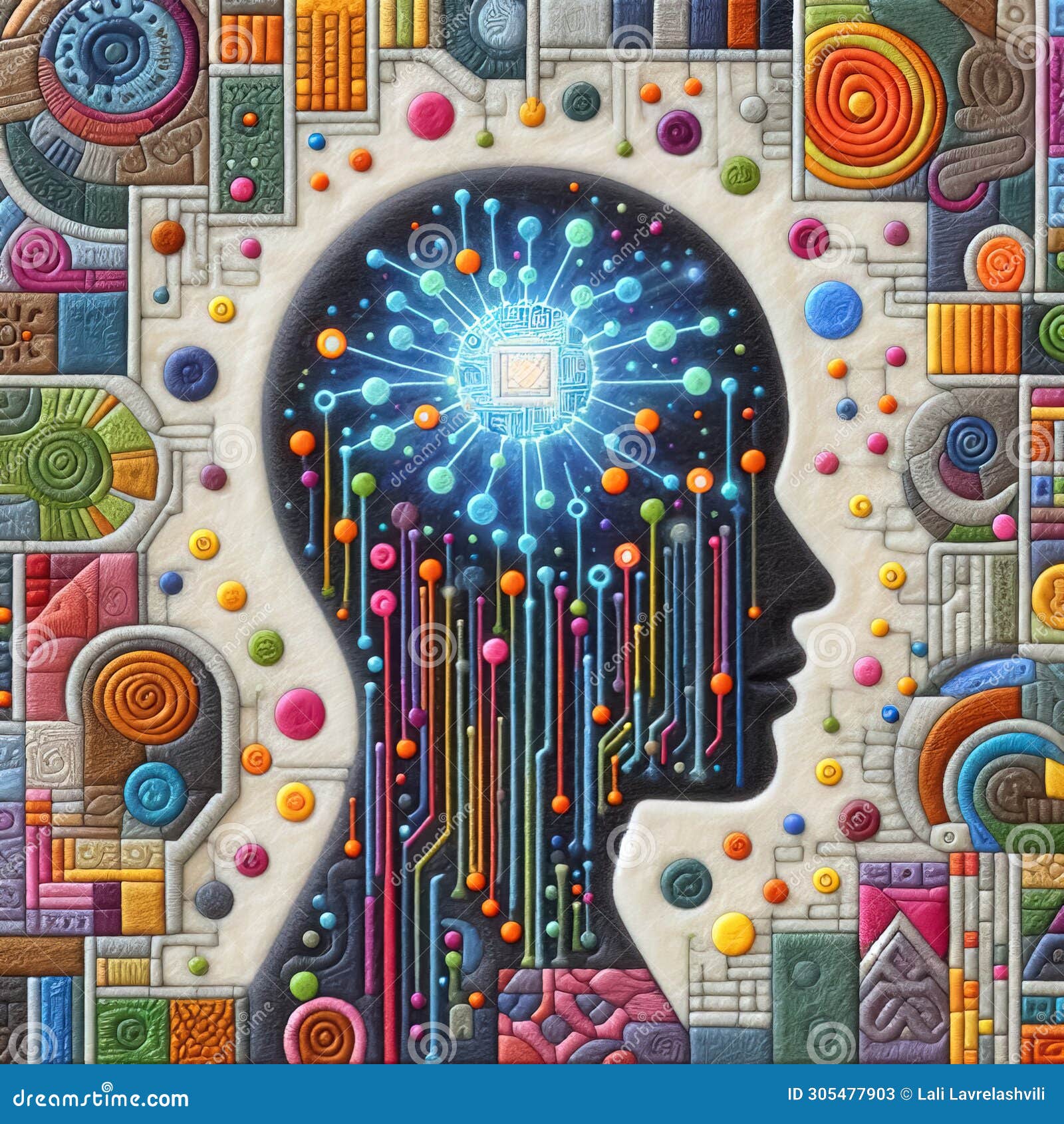 Felt Art Patchwork, a Humanoid Robot, Artificial Intelligence is ...