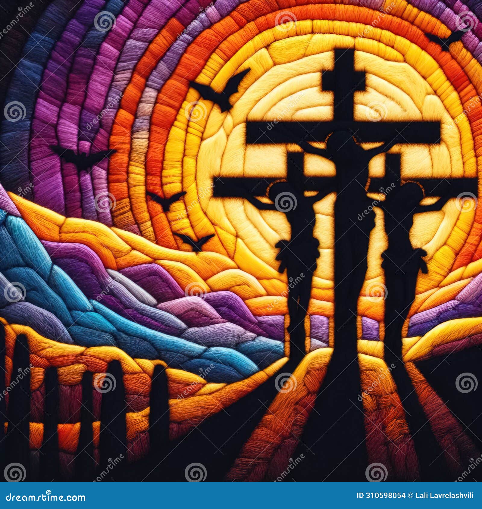 Golgotha Sunrise: Easter Background With Crucifixion, Resurrection Of ...