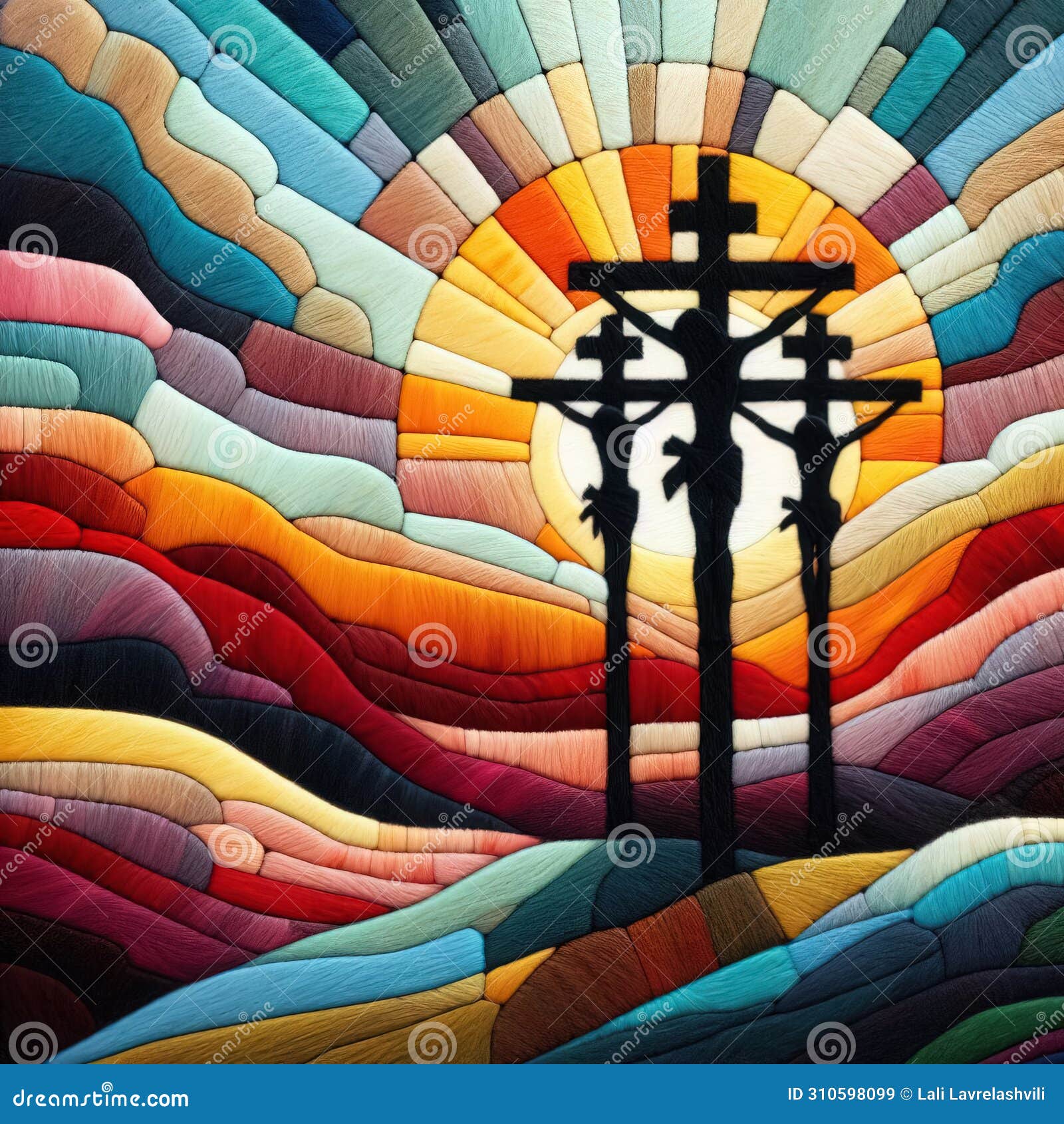 Golgotha Sunrise: Easter Background With Crucifixion, Resurrection Of ...