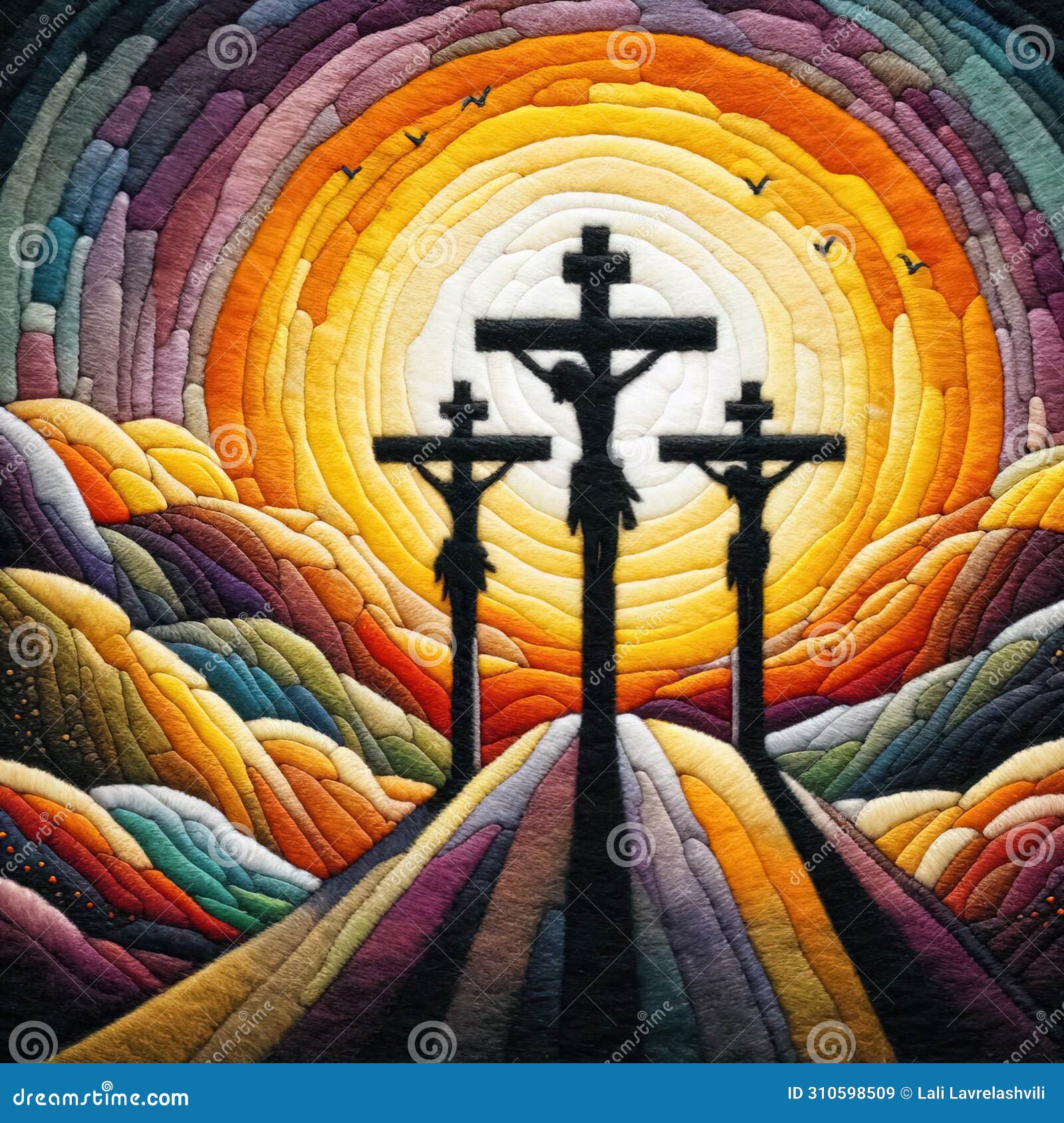 Golgotha Sunrise: Easter Background With Crucifixion, Resurrection Of ...