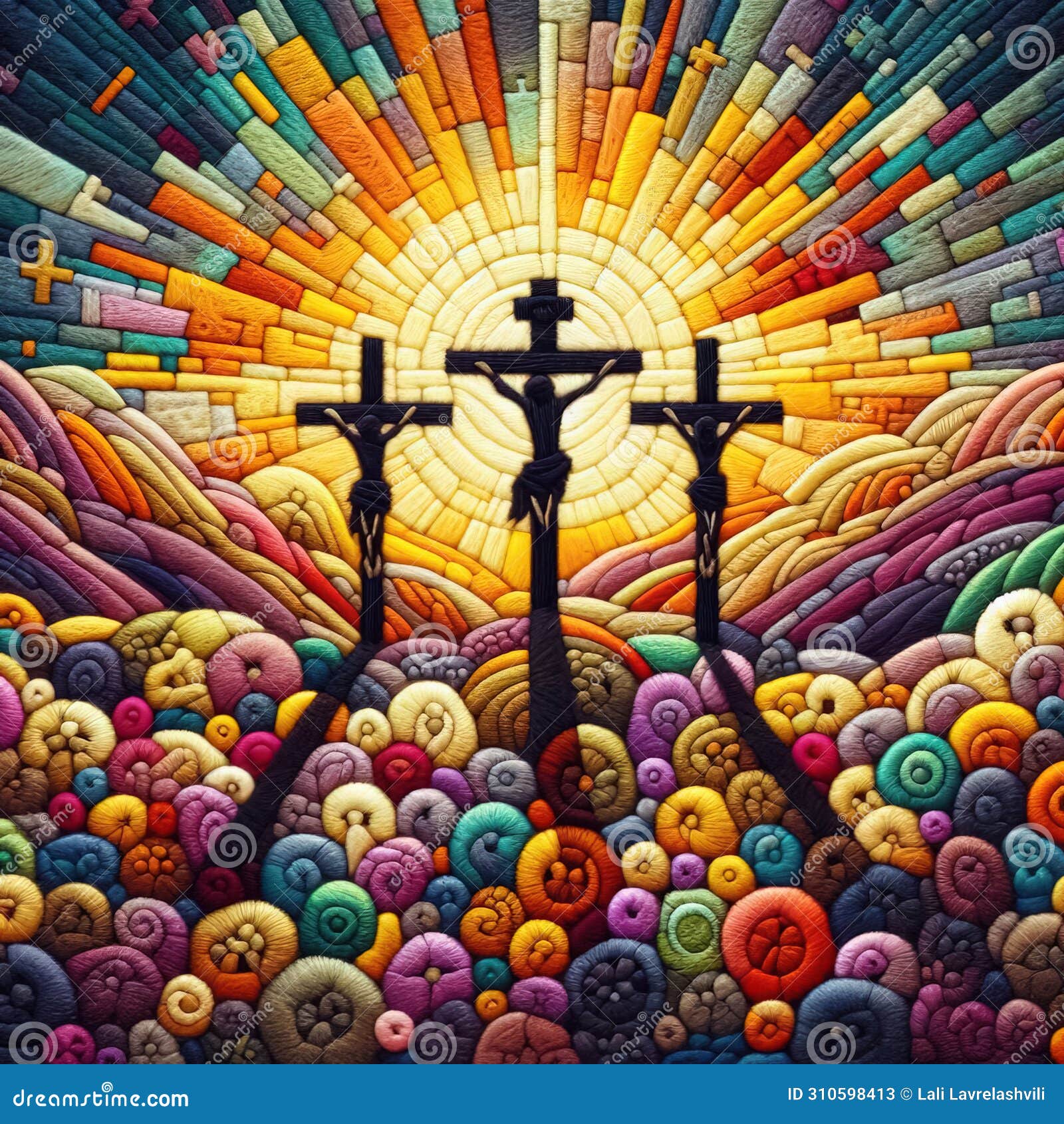 Golgotha Sunrise: Easter Background With Crucifixion, Resurrection Of ...