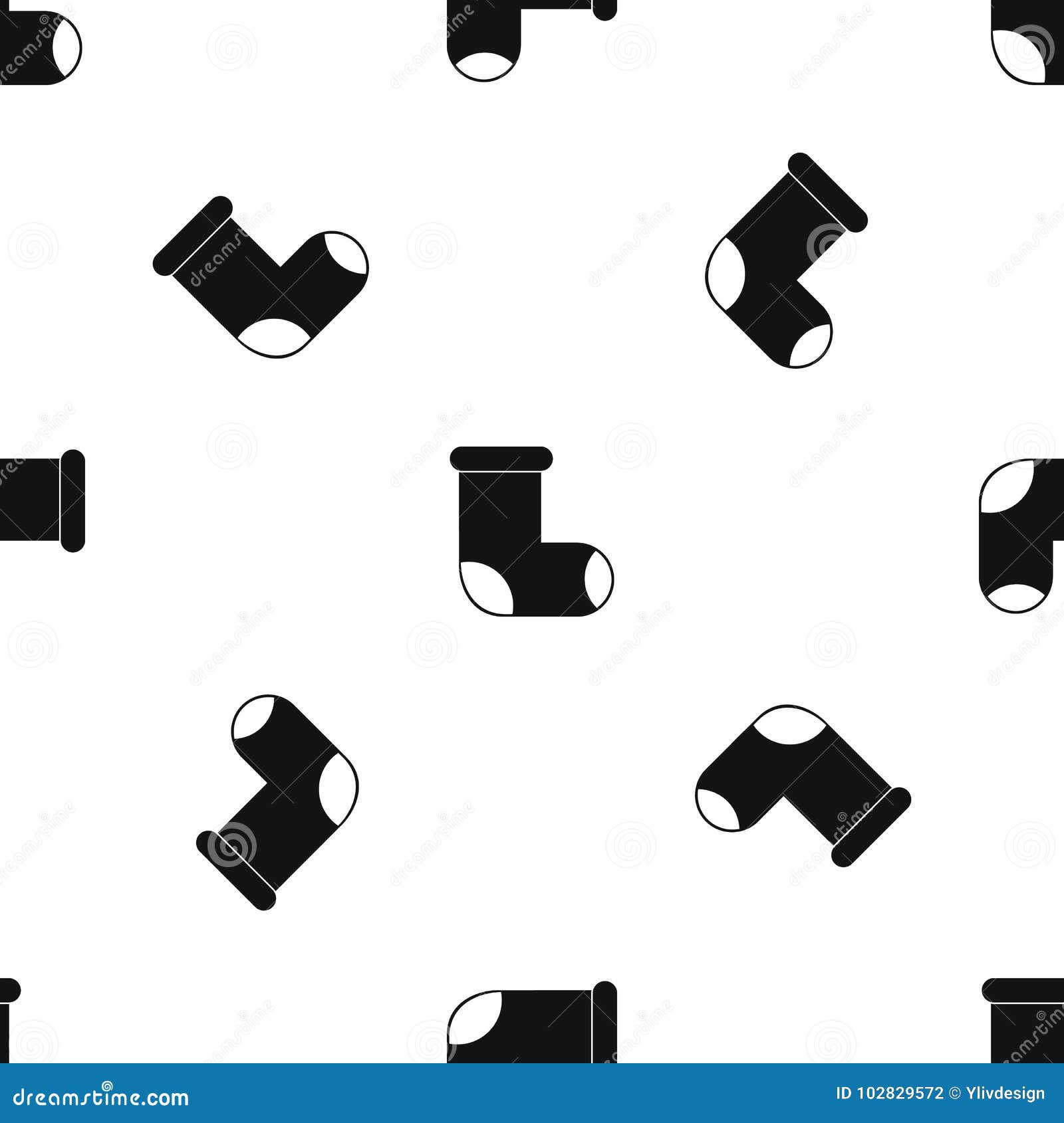 Felt Boot Pattern Seamless Black Stock Vector - Illustration of objects ...