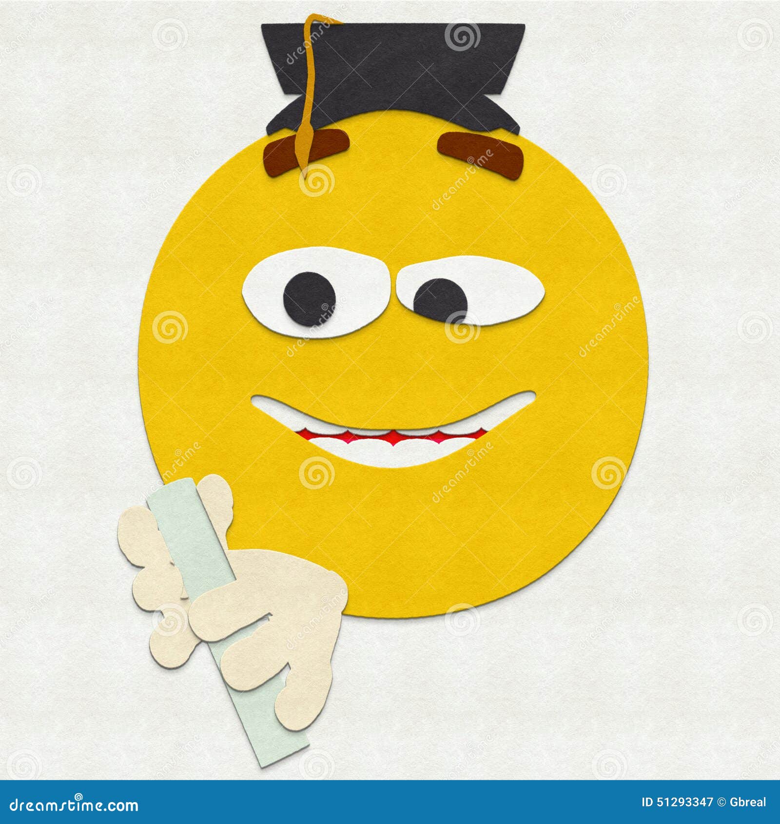 Felt Emoticon Graduation stock illustration. Illustration of ...