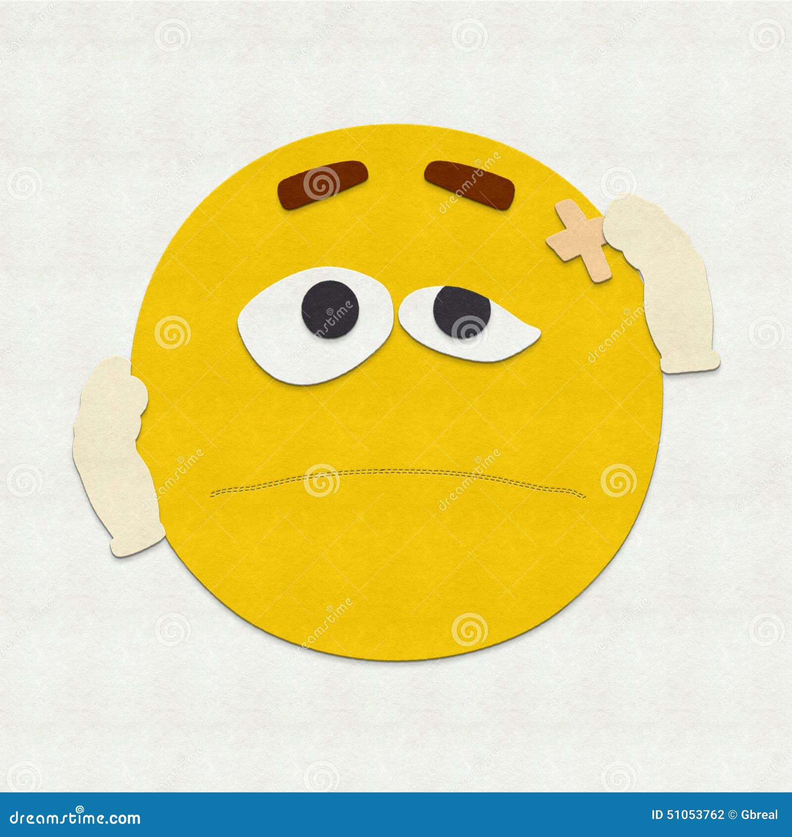 Felt Emoticon Injured stock illustration. Illustration of smiley - 51053762