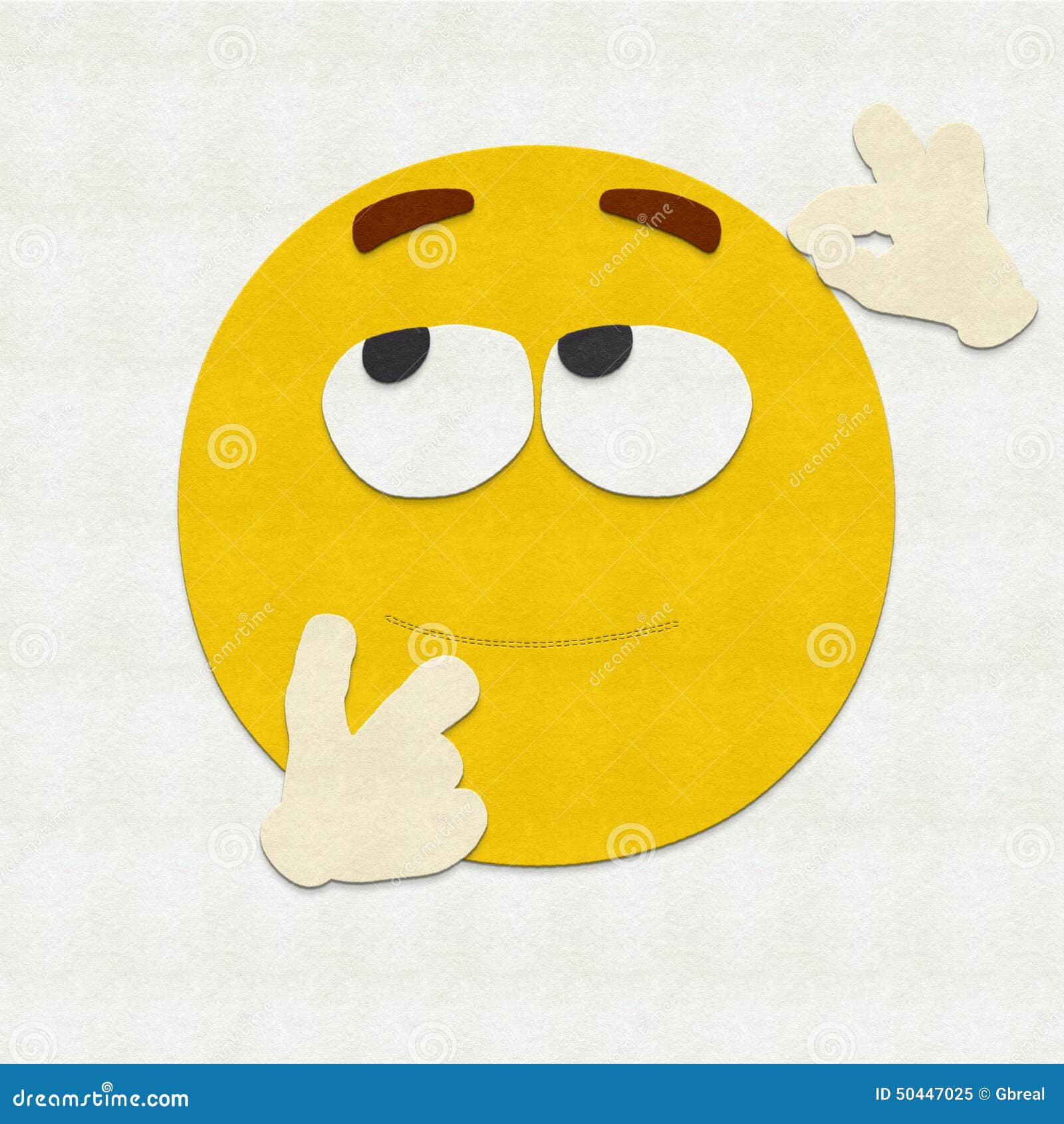 Felt Emoticon Thinking stock illustration. Illustration of think - 50447025