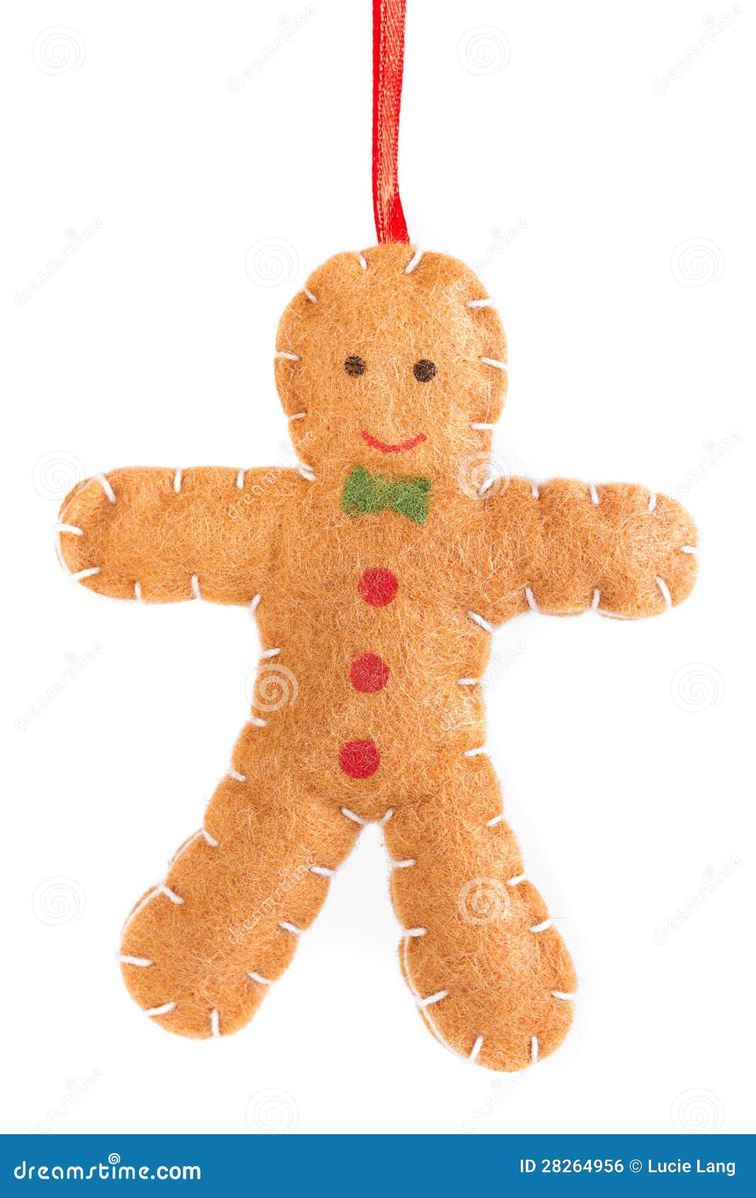 Felt Gingerbread Man Tree Decoration Stock Photo - Image of cute ...