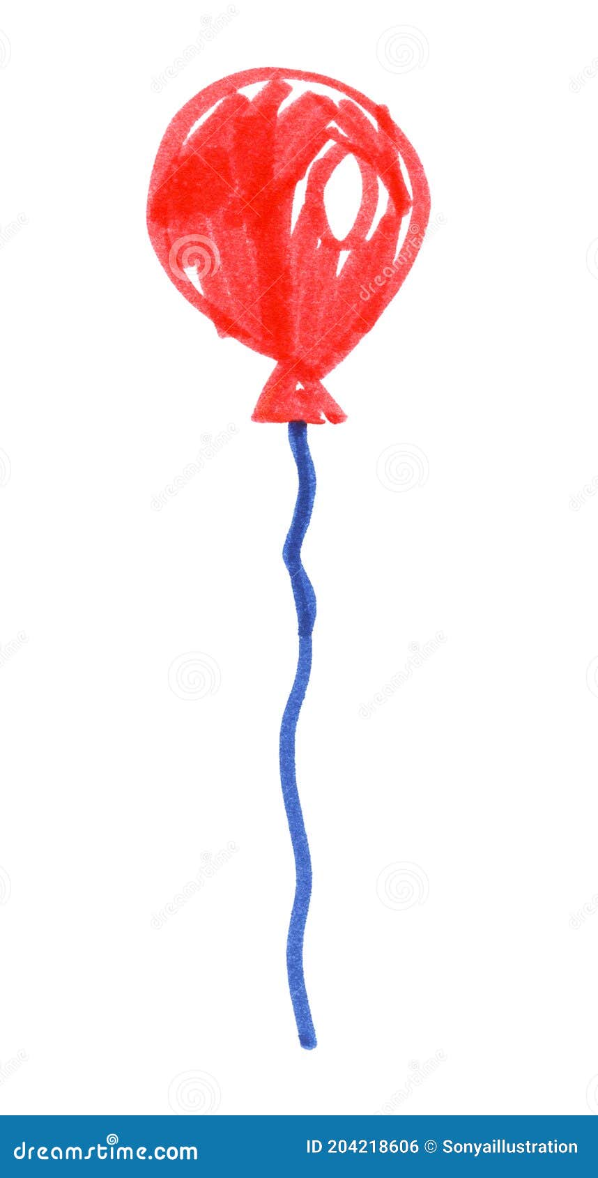 Felt Pen Drawing of Balloons Stock Illustration - Illustration of ...