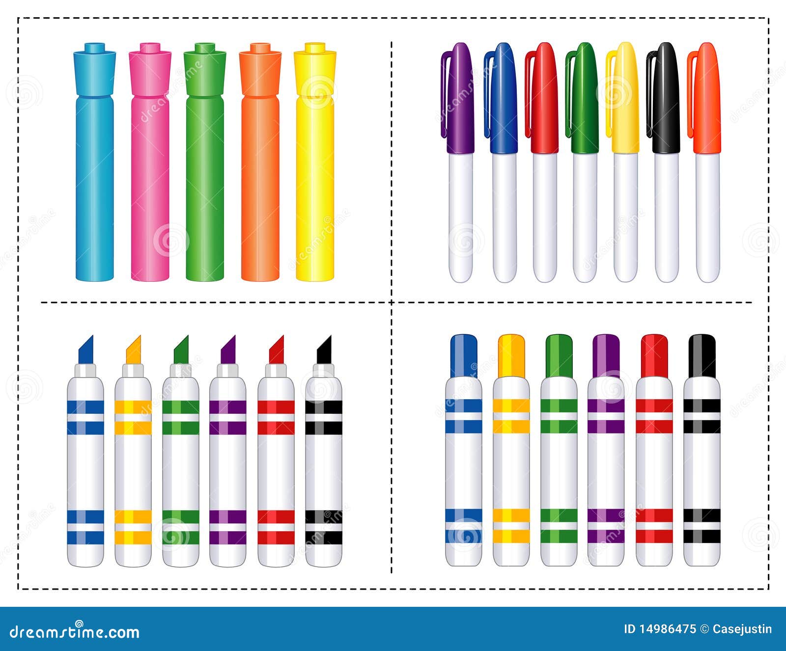 Felt Tip Markers Set stock vector. Illustration of magic - 14986475