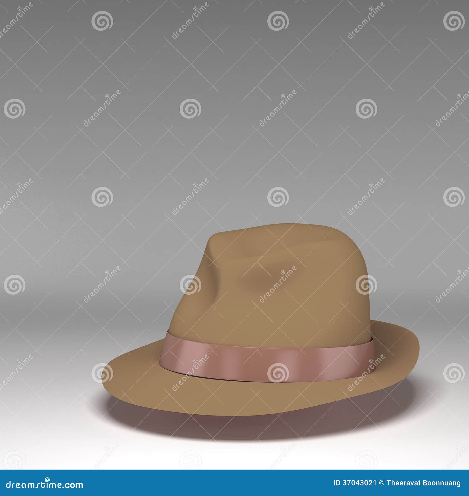 Felt Trilby/fedora Hat Isolated Stock Illustration - Illustration of ...