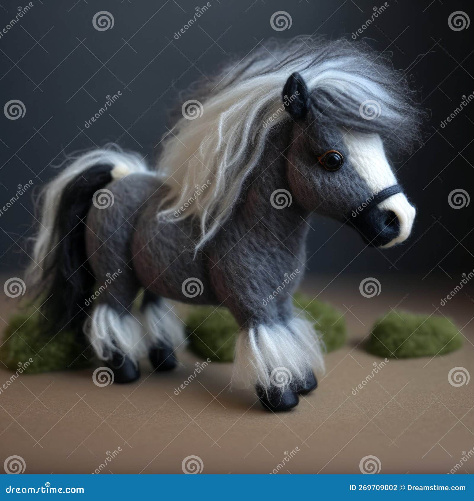 Felted Pony (generative AI) Stock Illustration - Illustration of pony ...
