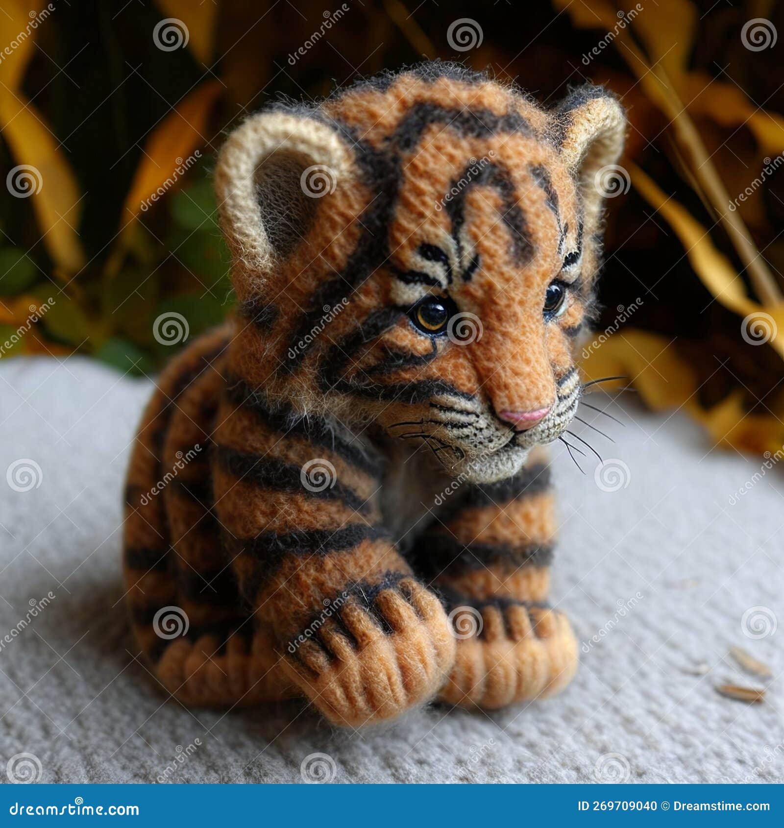 Felted Tiger Cub (generative AI) Stock Illustration - Illustration of ...